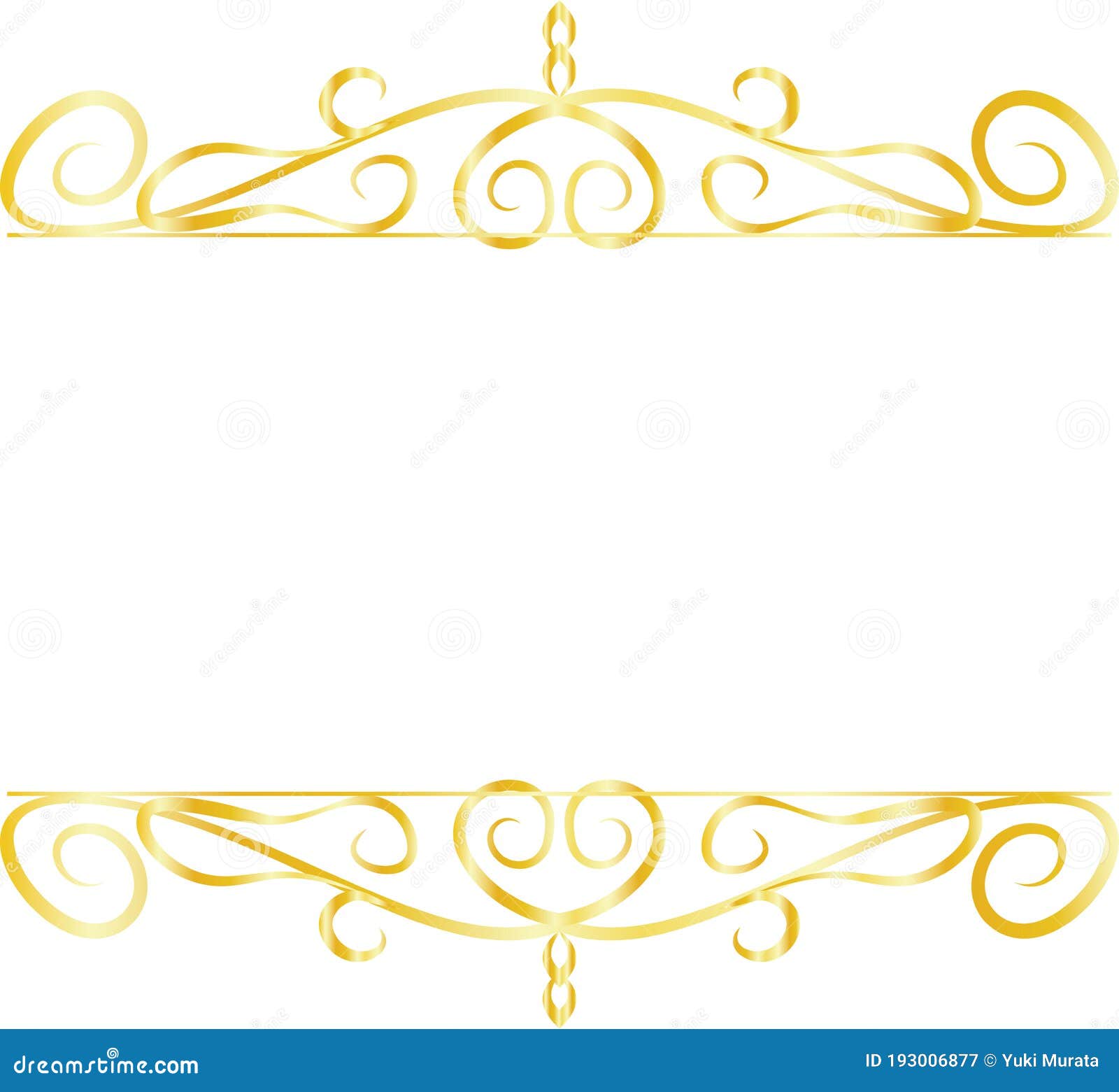 Gold Top and Bottom Antique Pattern Frame Stock Vector - Illustration ...
