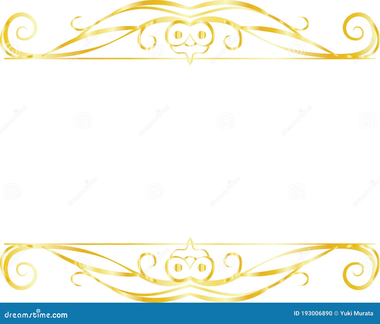 Gold Top and Bottom Antique Pattern Frame Stock Vector - Illustration ...