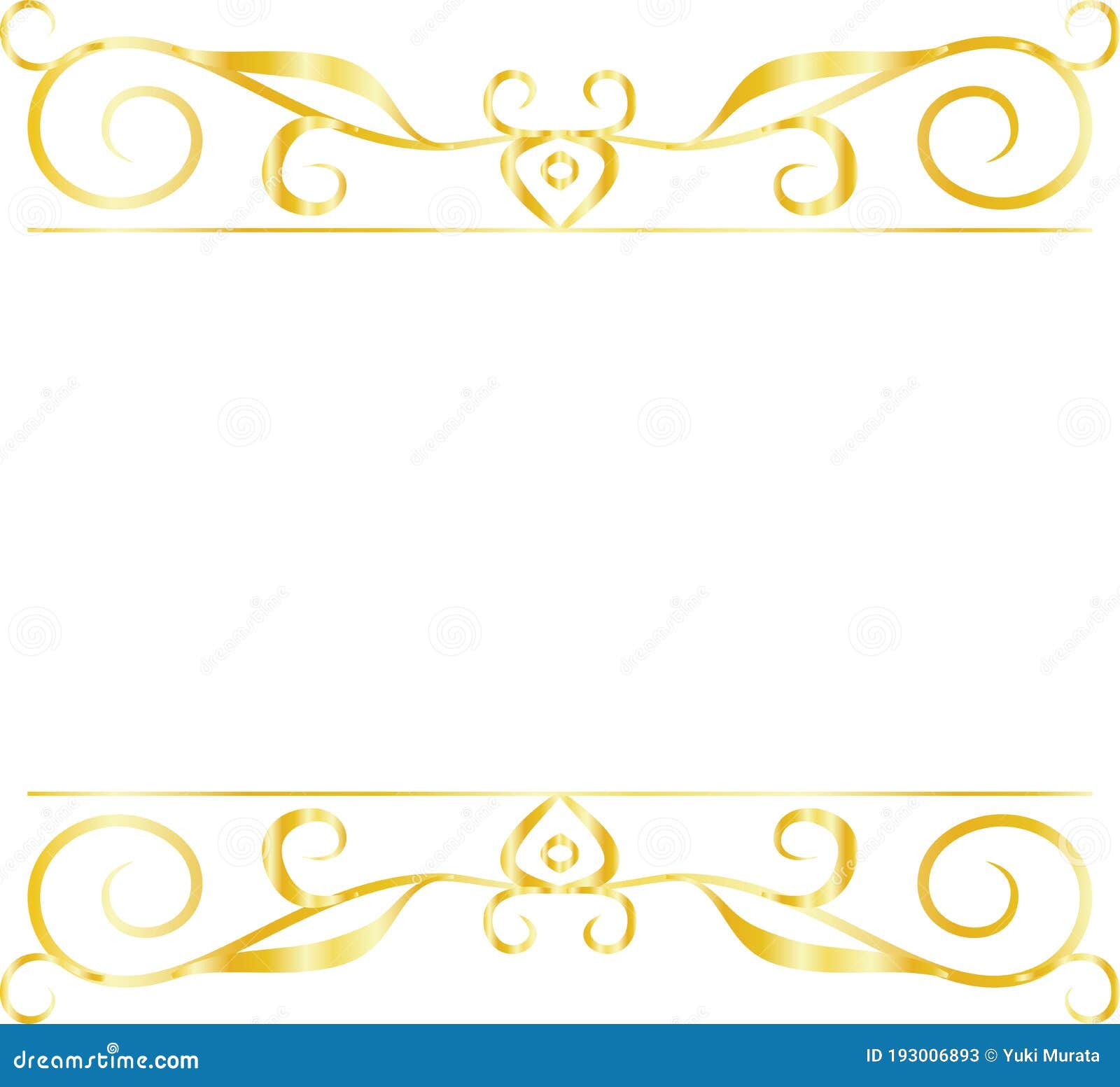 Gold Top and Bottom Antique Pattern Frame Stock Vector - Illustration ...