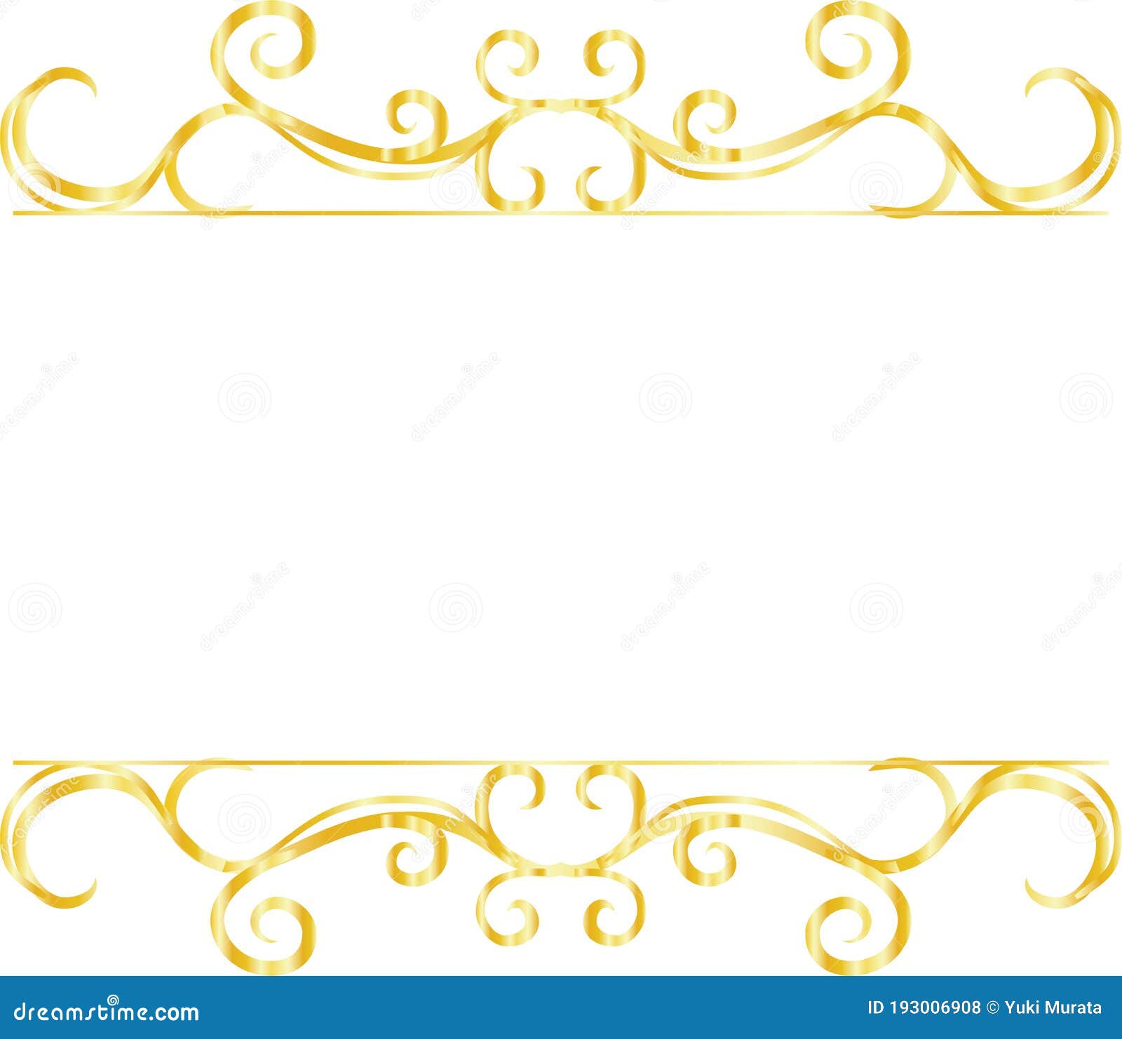 Gold Top and Bottom Antique Pattern Frame Stock Vector - Illustration ...