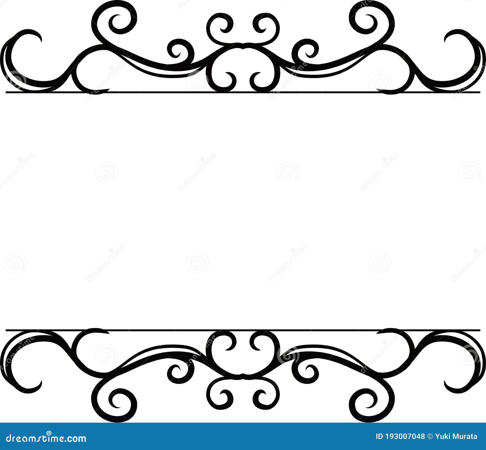 Top and Bottom Antique Pattern Frame Stock Vector - Illustration of ...