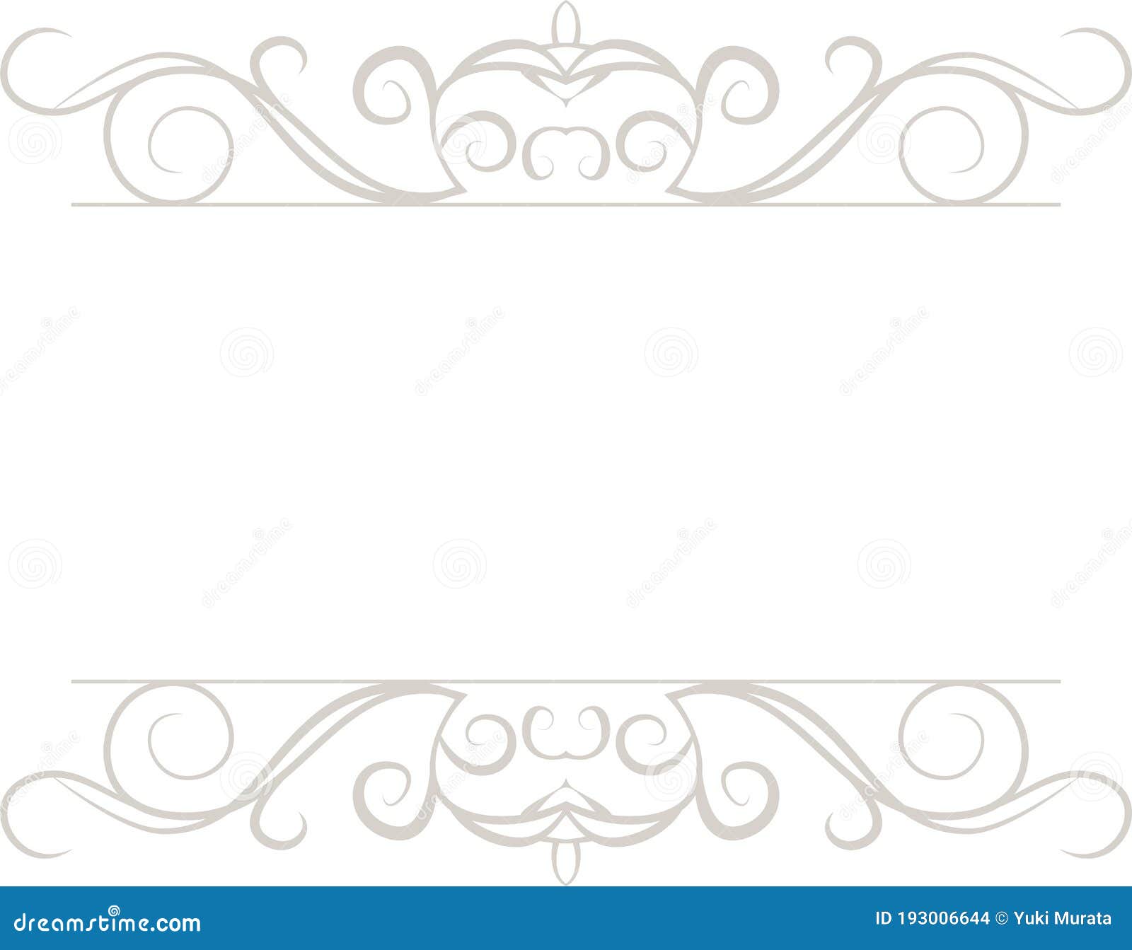 White Top and Bottom Antique Pattern Frame Stock Vector - Illustration ...