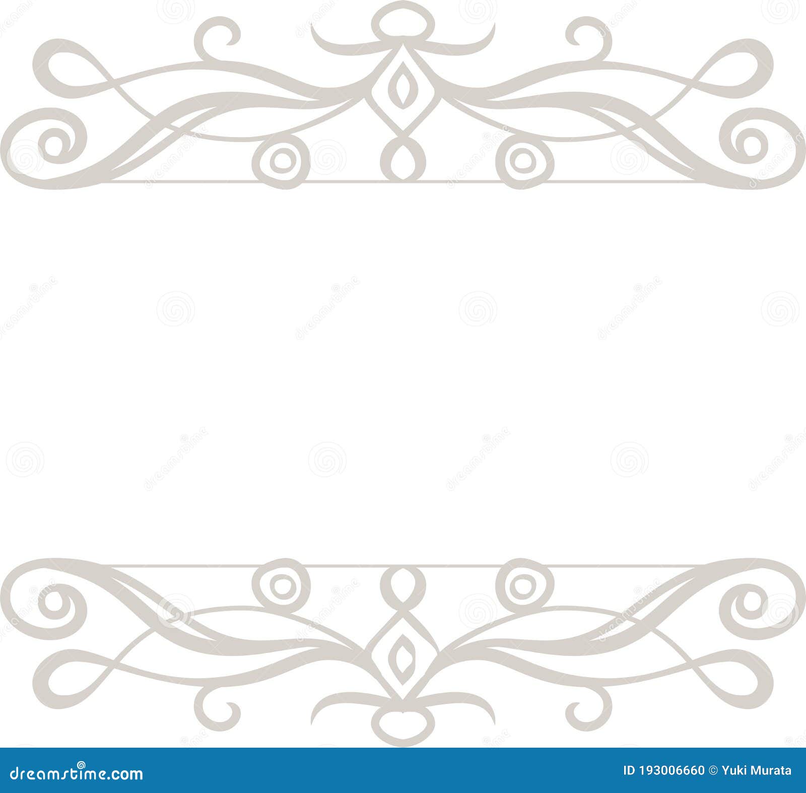 White Top and Bottom Antique Pattern Frame Stock Vector - Illustration ...
