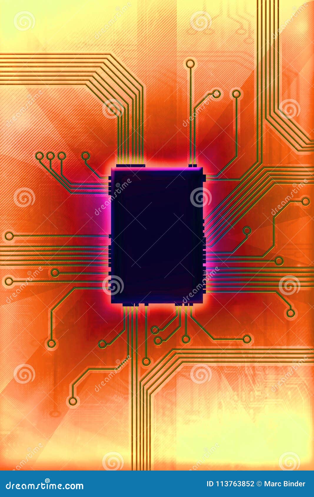 Hot Chip Circuit Technology Illustration Stock Illustration ...