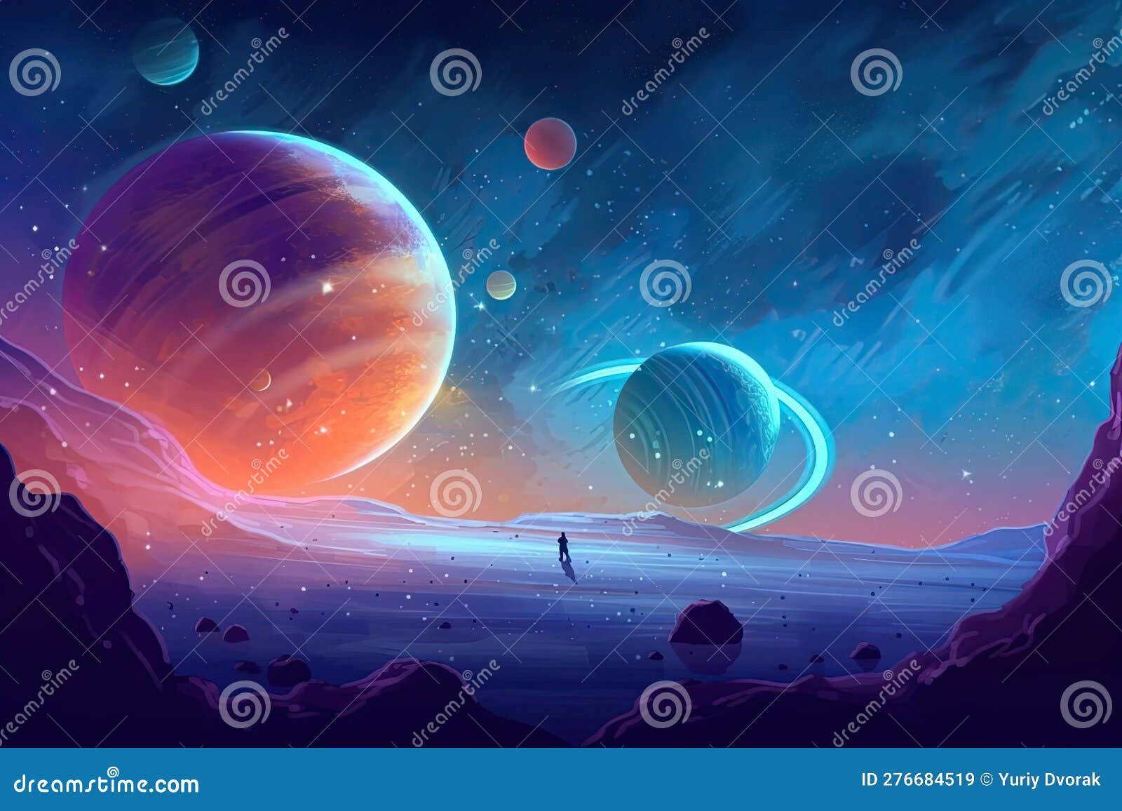 Illustration on the Topic of Outer Space, Interstellar Travels ...