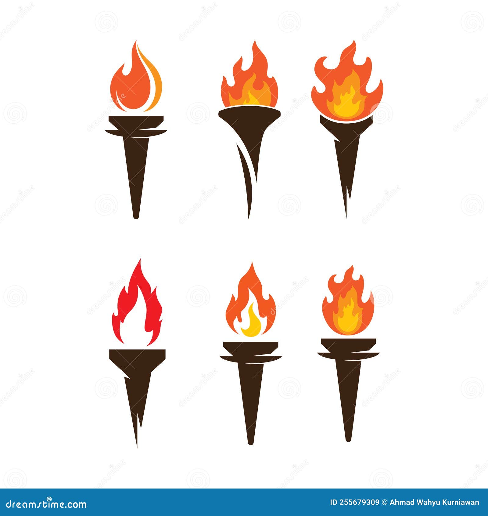 Illustration of Torch Fire Icon Stock Vector - Illustration of ceremony ...