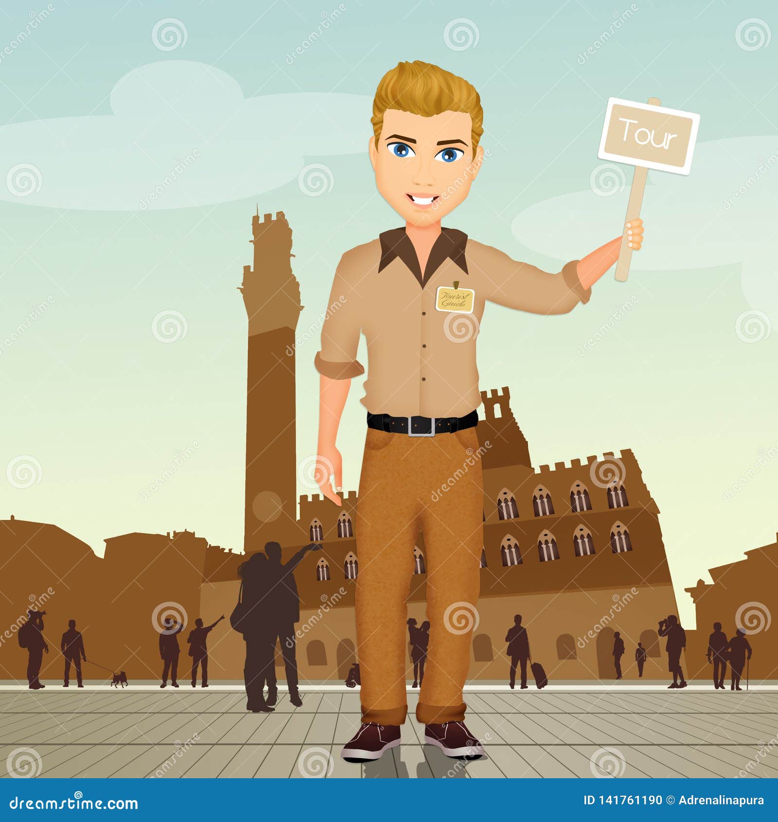 Tour guide in Siena stock illustration. Illustration of catholic ... Tour guide in Siena stock illustration. Illustration of catholic ...