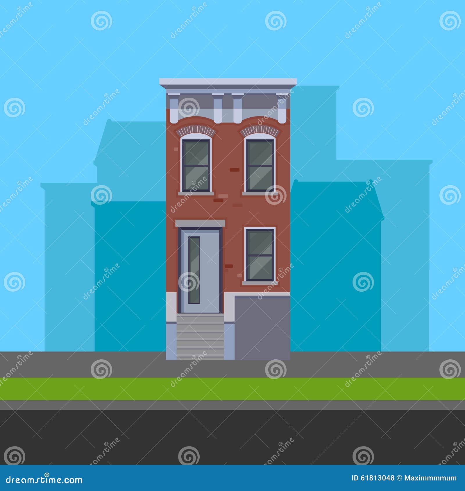 Illustration of Townhouse in Flat Polygonal Style Stock Vector ...