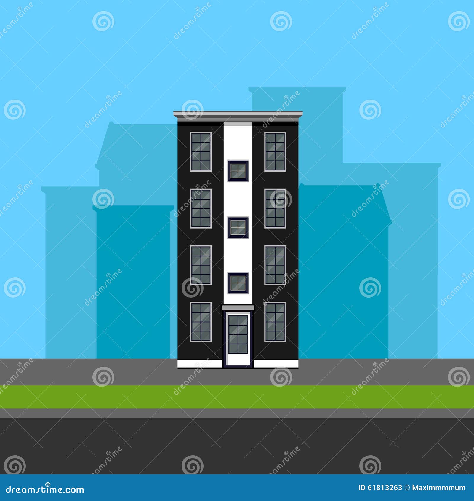 Illustration of Townhouse in Flat Polygonal Style Stock Vector ...