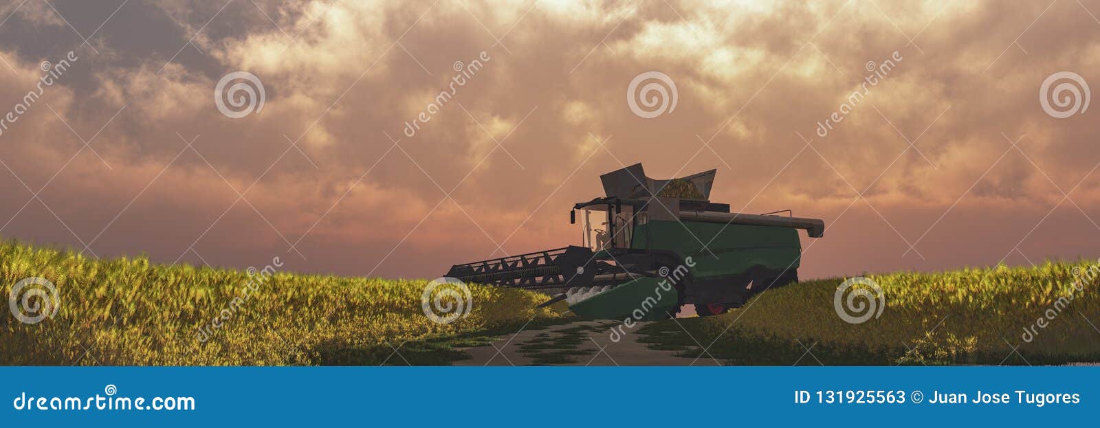Illustration of a Tractor Circulating Stock Illustration - Illustration ...