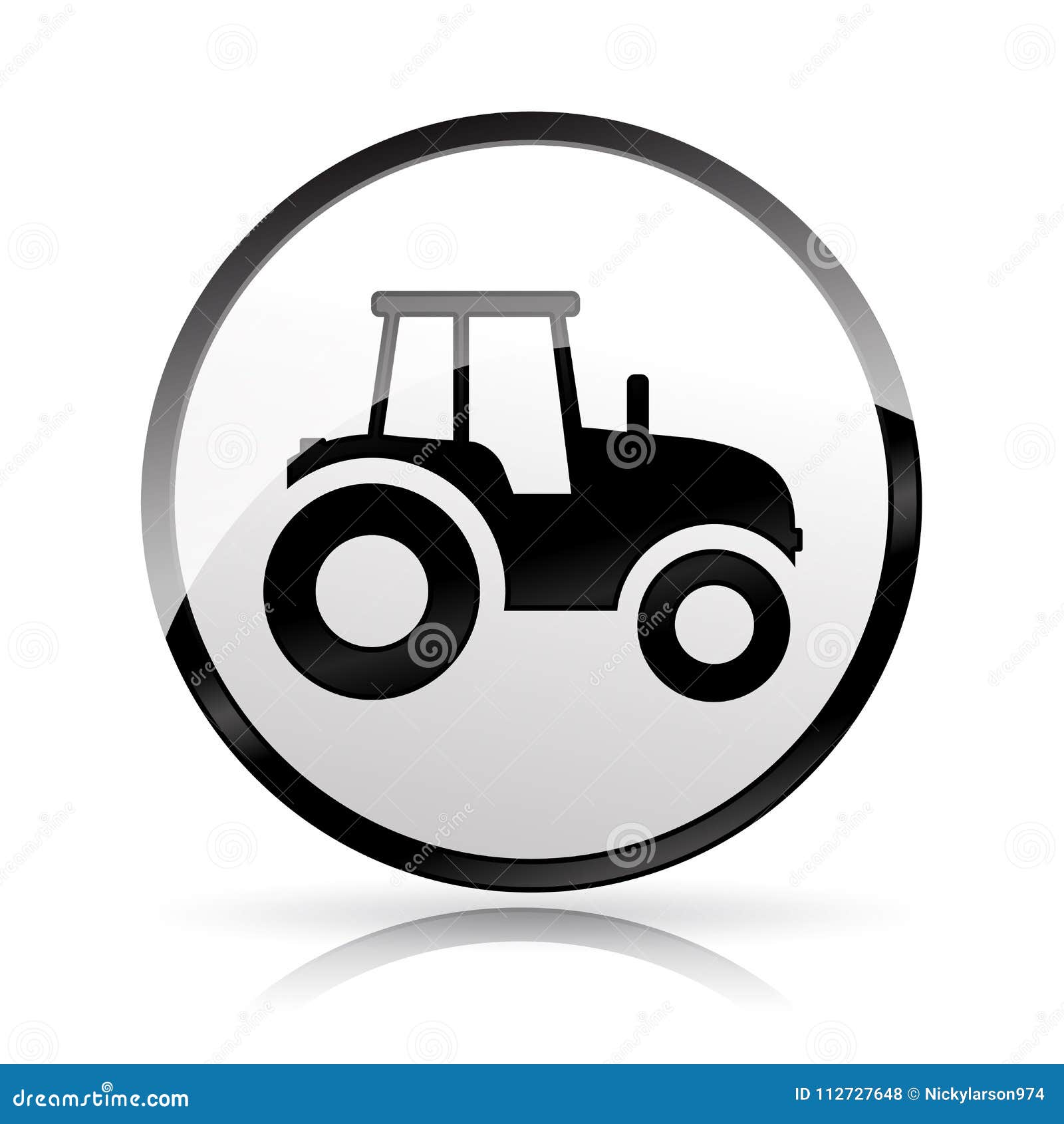 Tractor Icon on White Background Stock Vector - Illustration of farmer ...