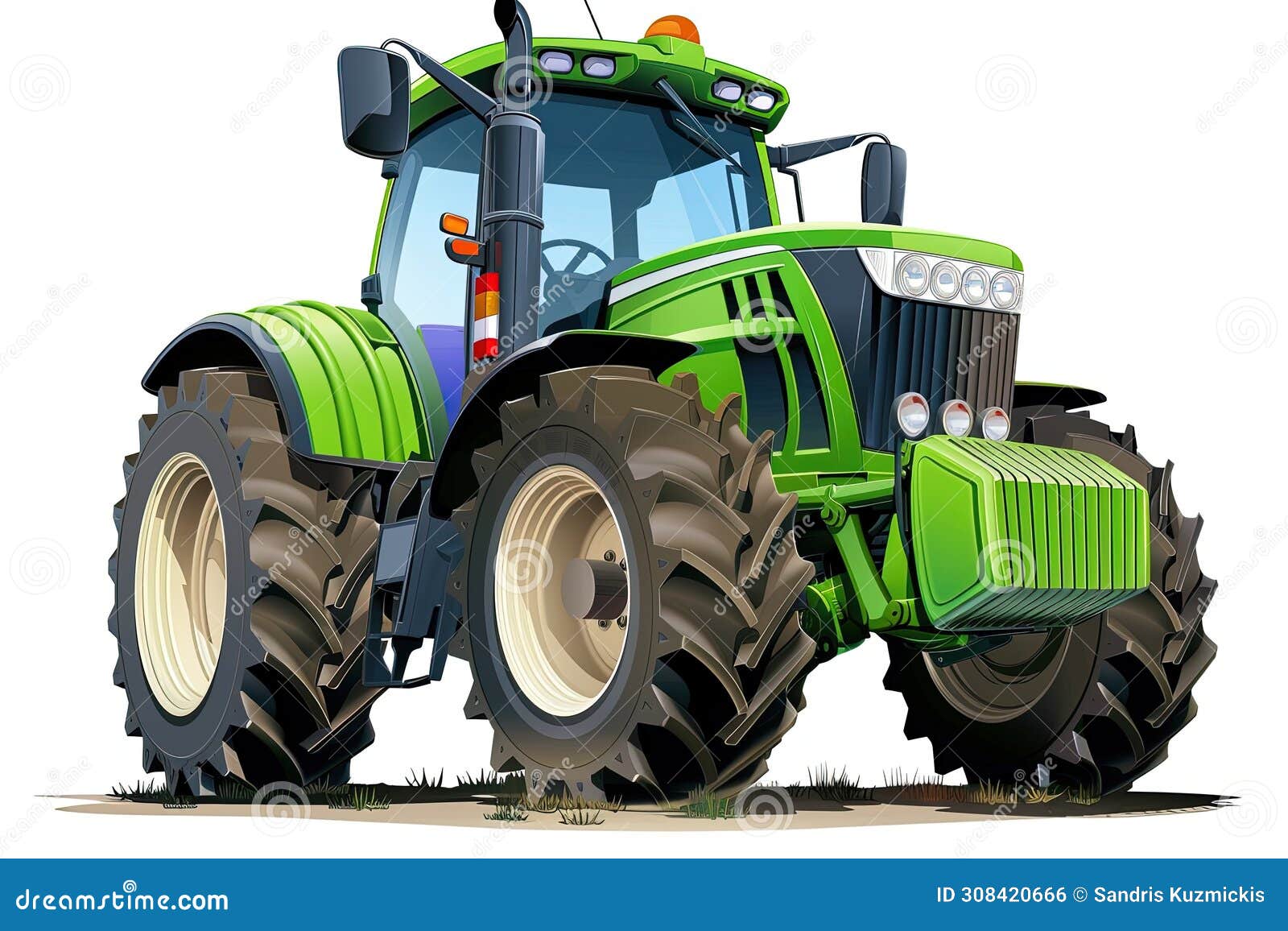 An Illustration of a Tractor on White Background. Generative AI Stock ...