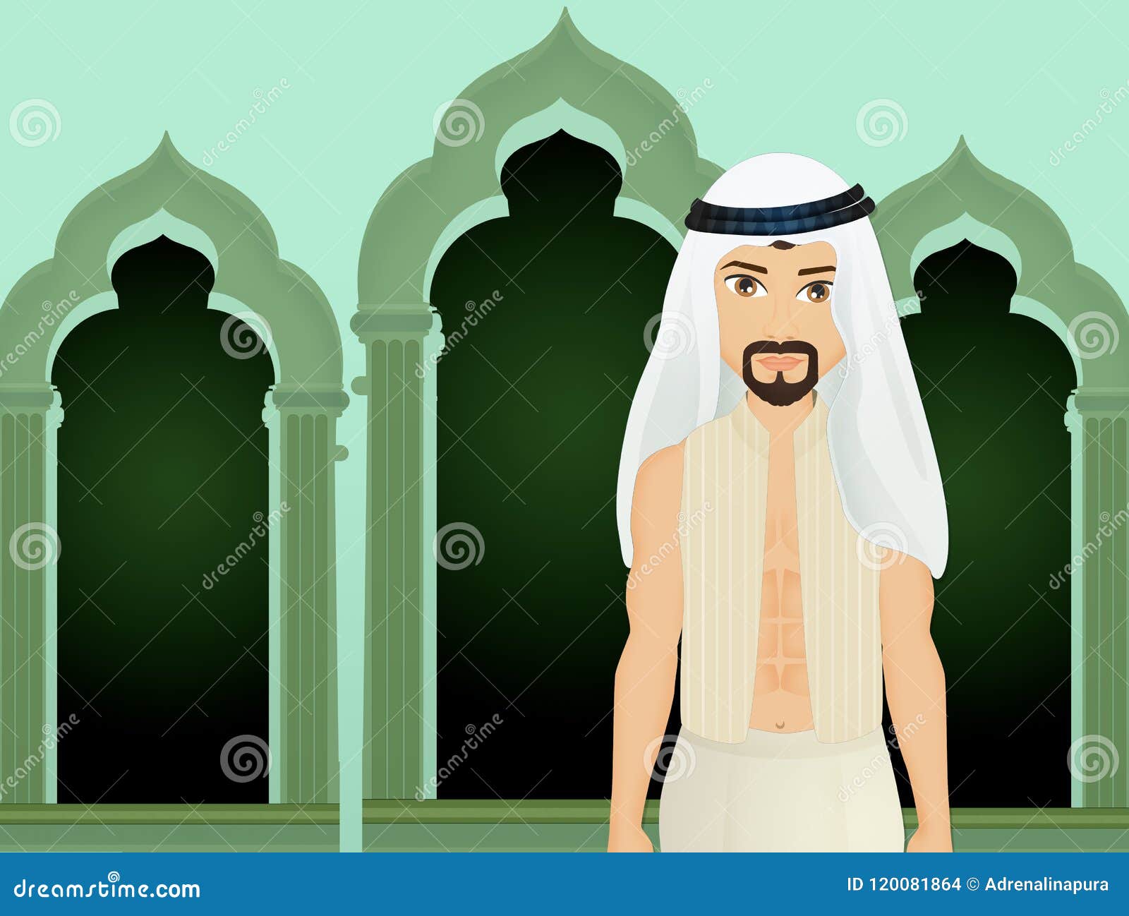 Traditional Arab man stock illustration. Illustration of travel - 120081864