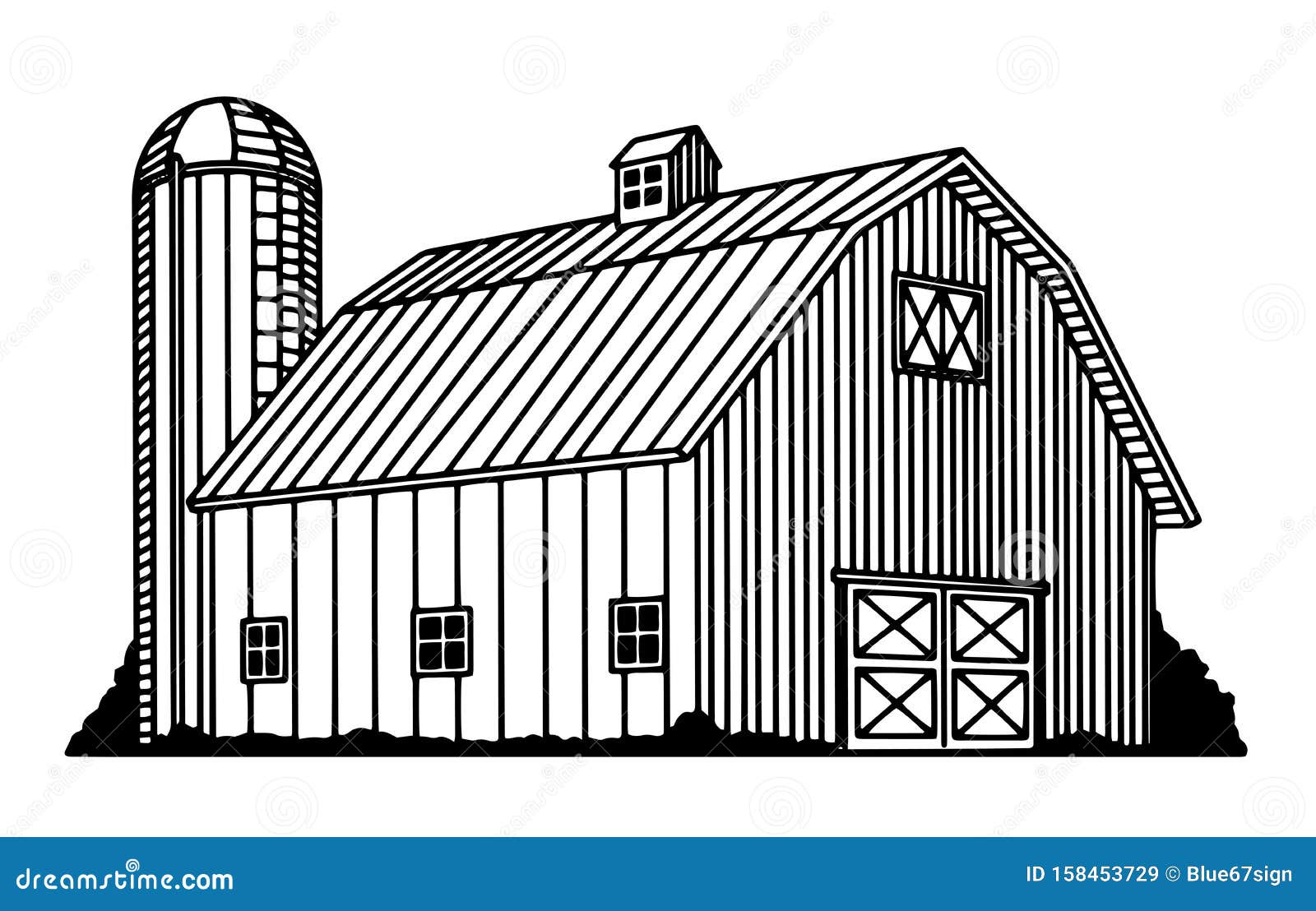 Traditional Barn Icon stock vector. Illustration of barn - 158453729