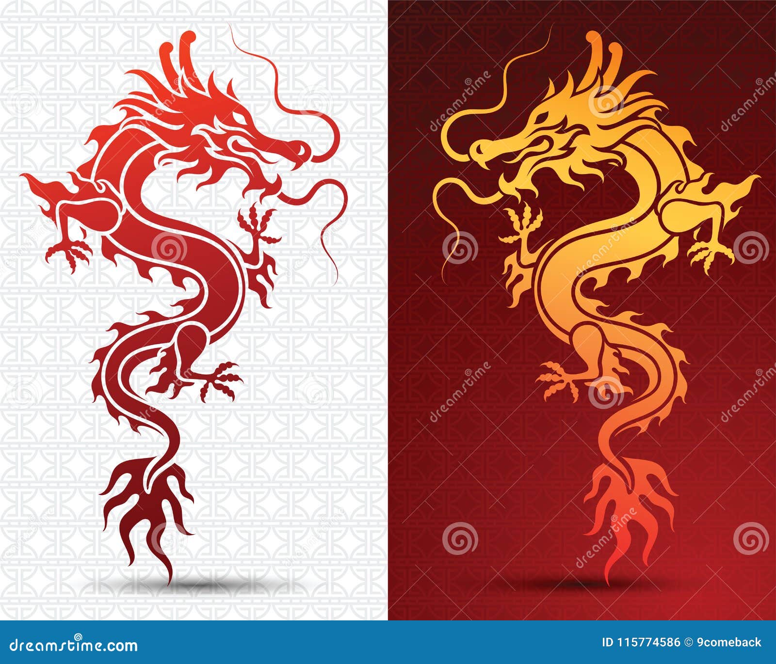 Illustration of Traditional Chinese Dragon ,vector Illustration Stock ...