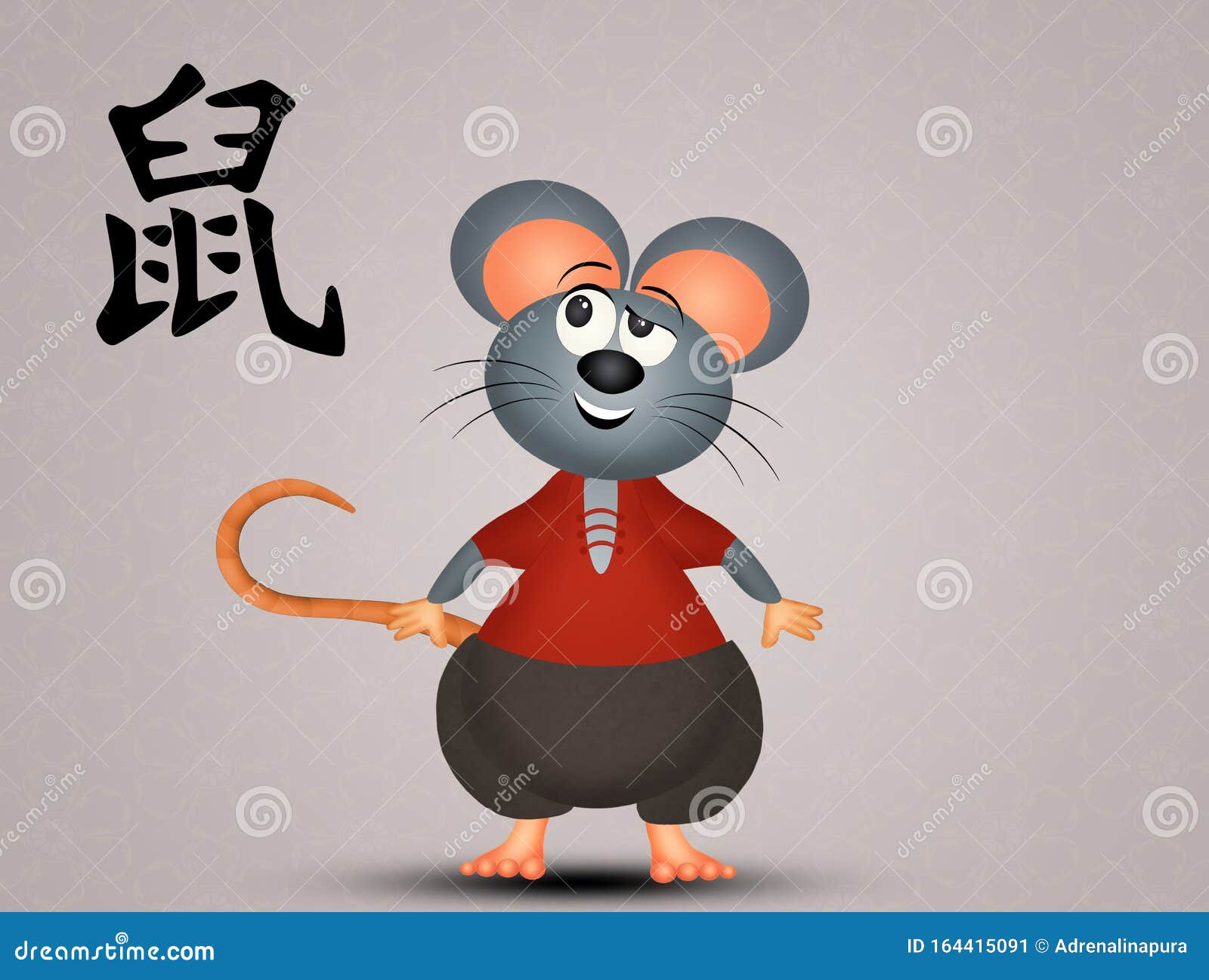 Traditional Chinese Year of the Rat Stock Illustration - Illustration ...