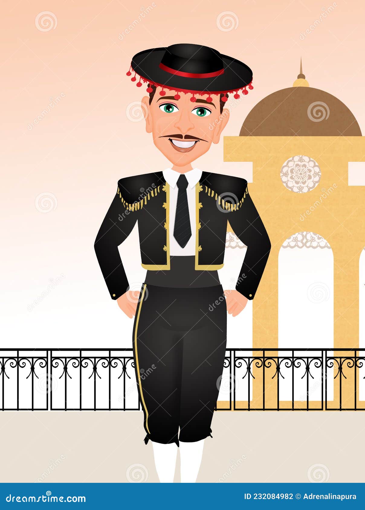 Illustration of Traditional Spanish Man Costume Stock Illustration ...