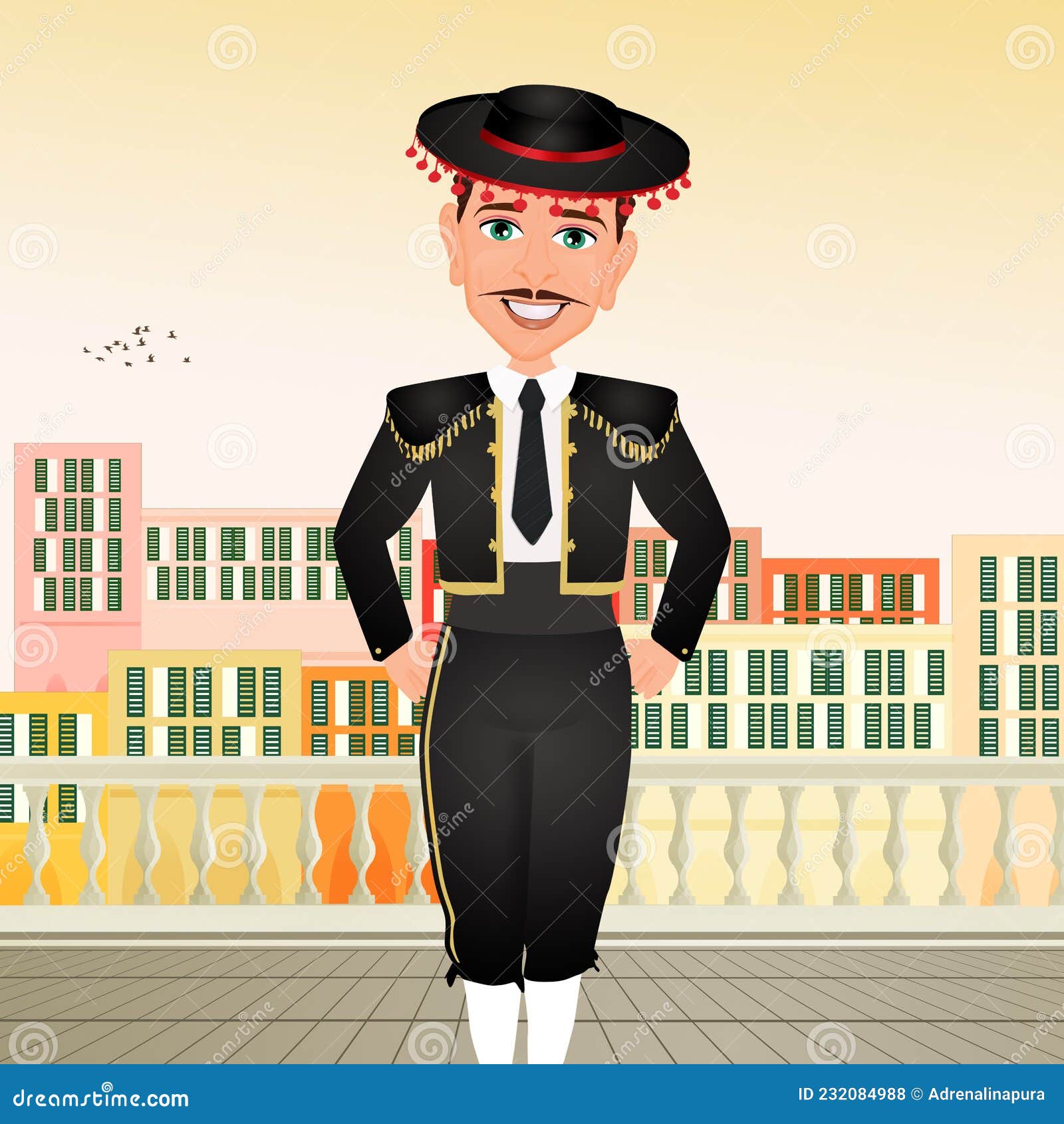 Illustration of Traditional Spanish Man Costume Stock Illustration ...