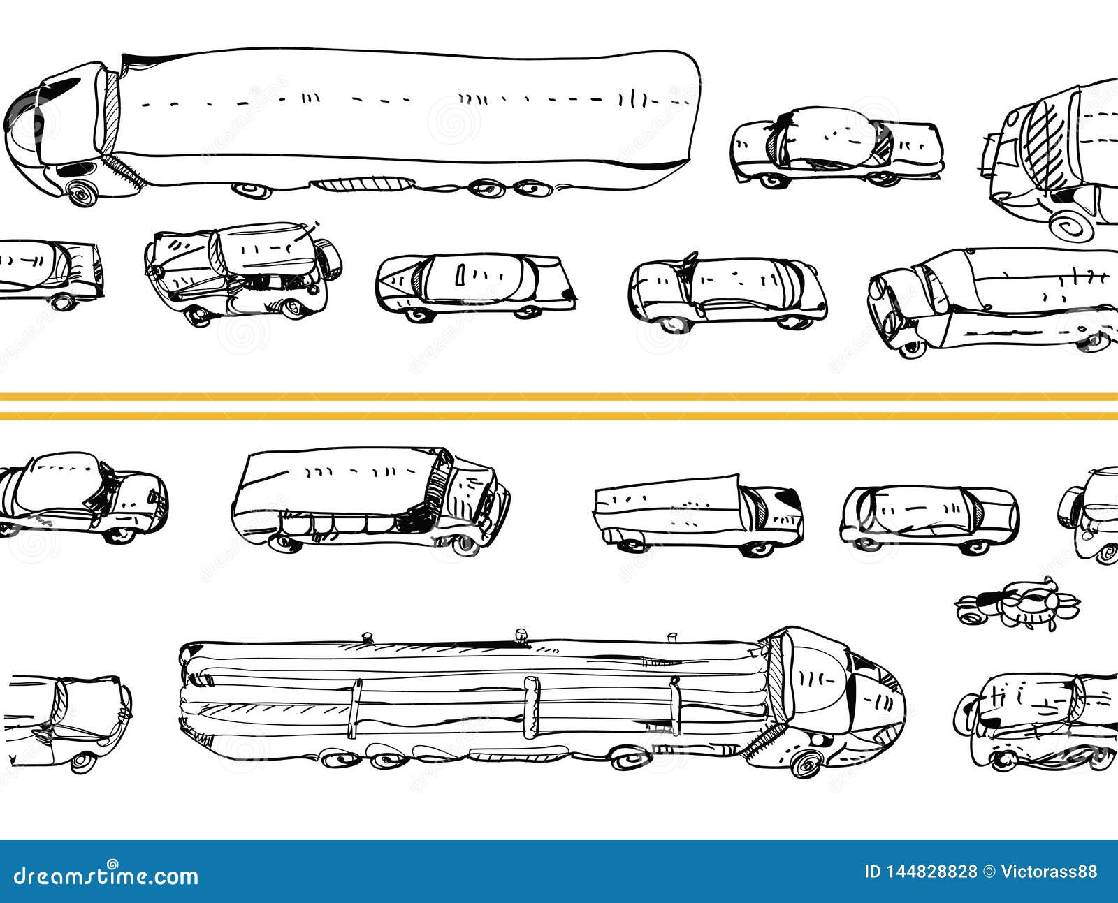 Illustration of a Traffic Jam Stock Vector - Illustration of cars ...
