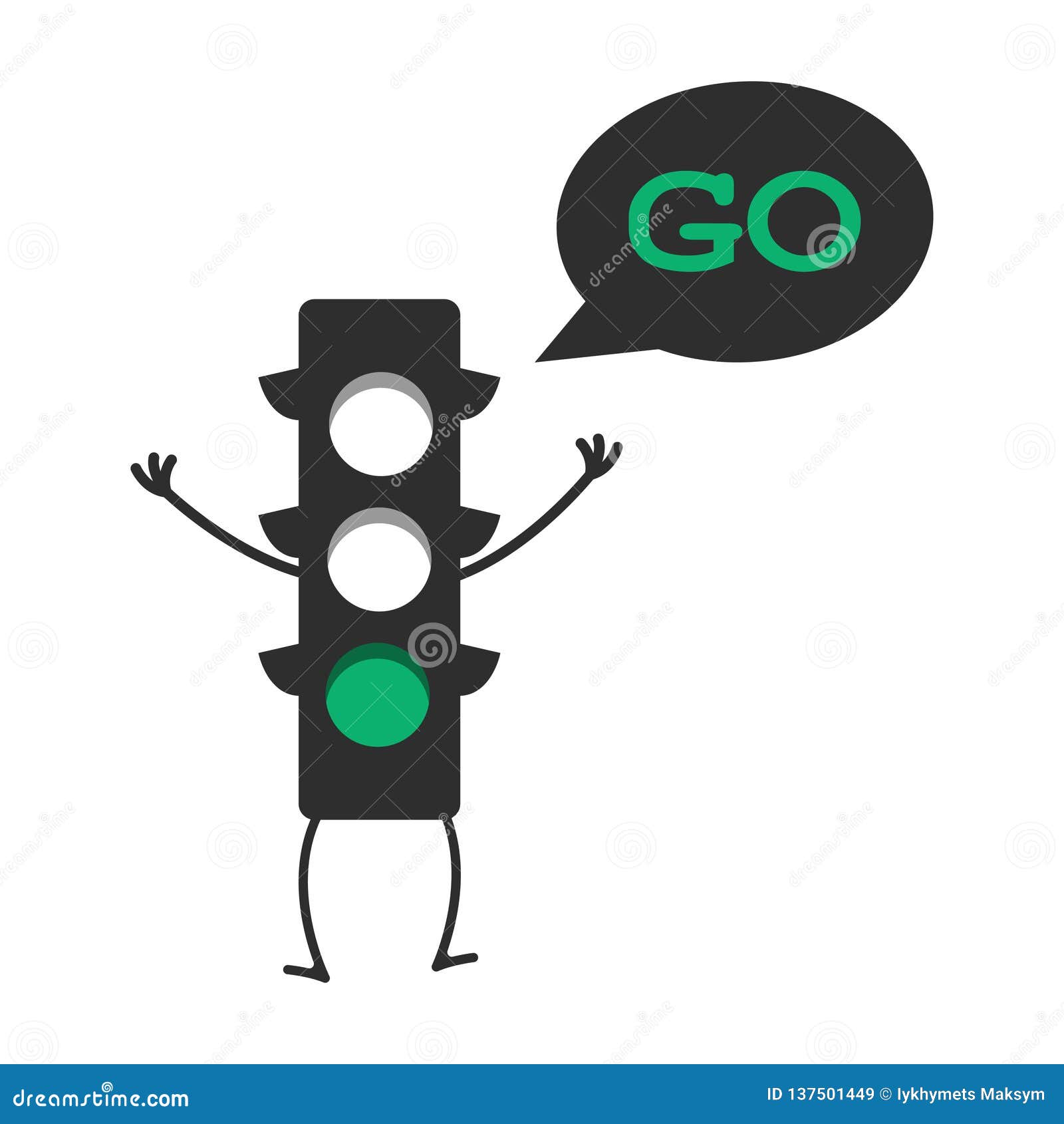 Illustration of Traffic Light Cartoon with Traffic Sign Go Stock Vector ...