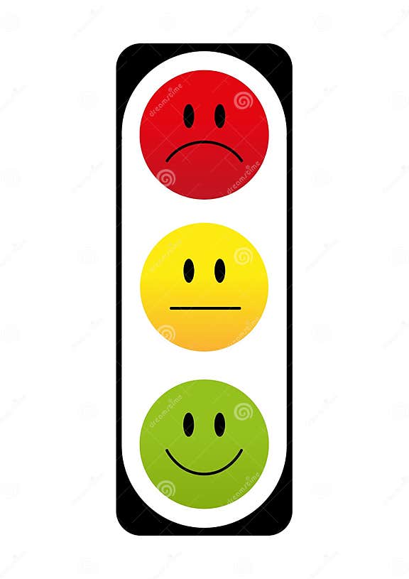 Illustration of a Traffic Light with Faces Stock Illustration ...