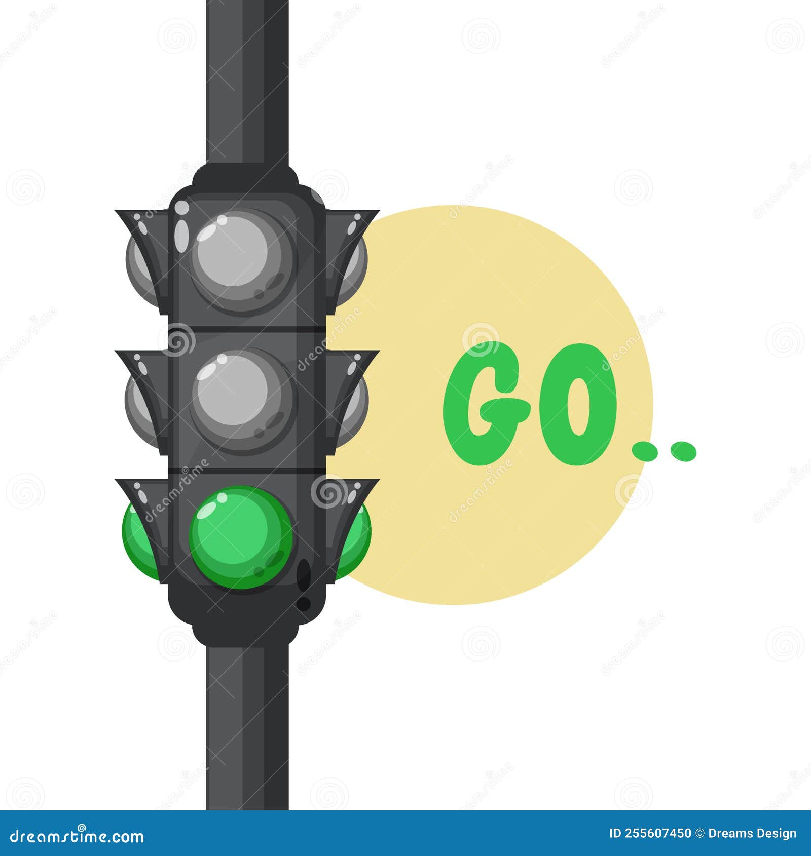 Illustration of a Traffic Light with a Green Light Stock Vector ...