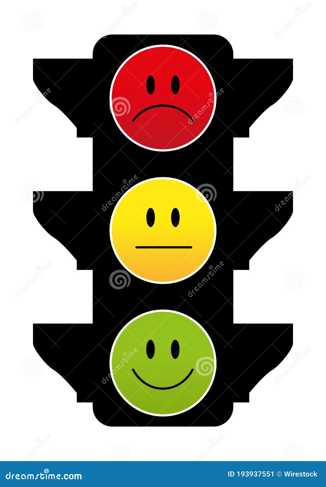 Illustration of Traffic Lights with Smiley Faces on an Isolated ...
