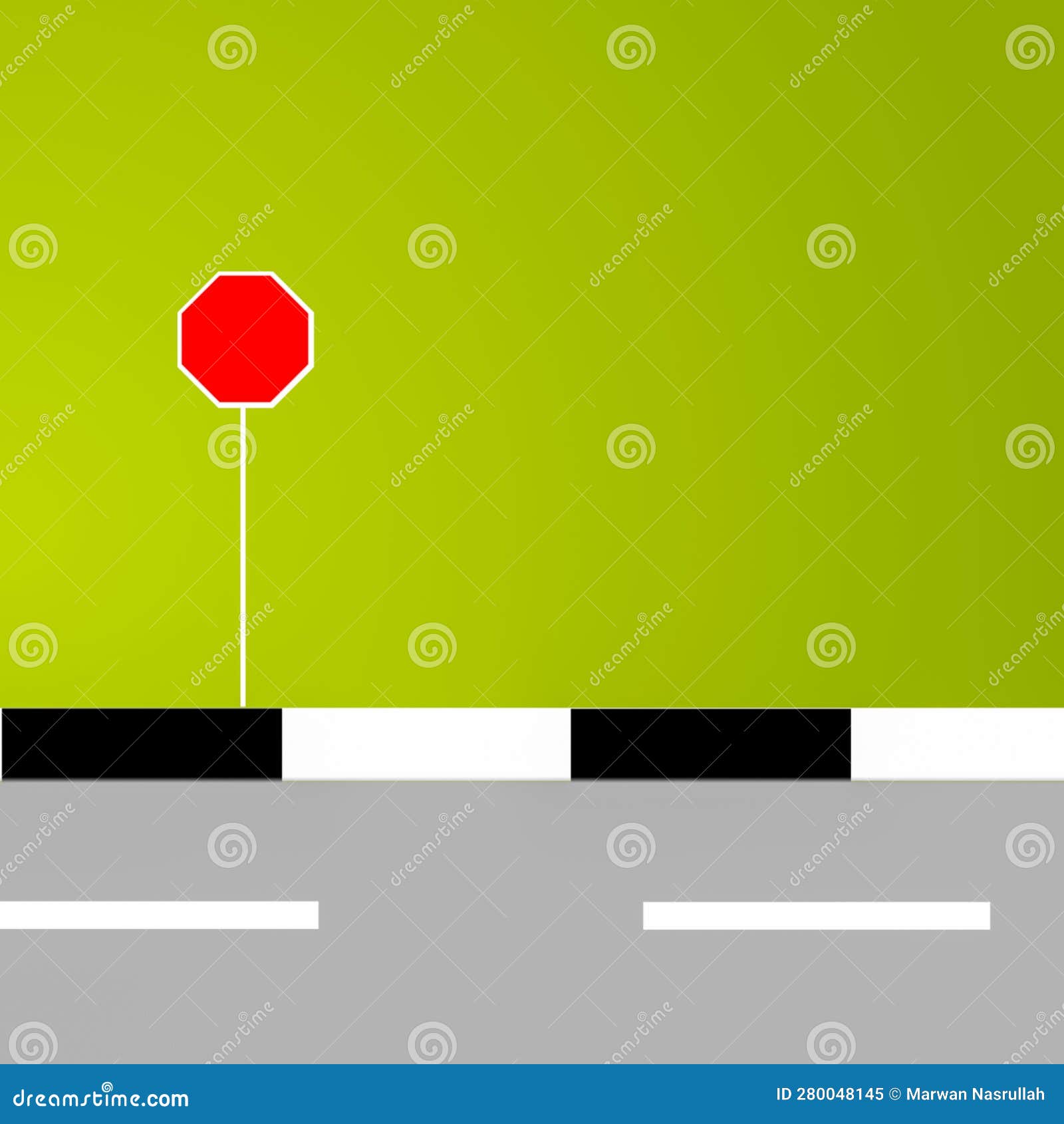 An Illustration of a Traffic Sign on a Highway Stock Illustration ...