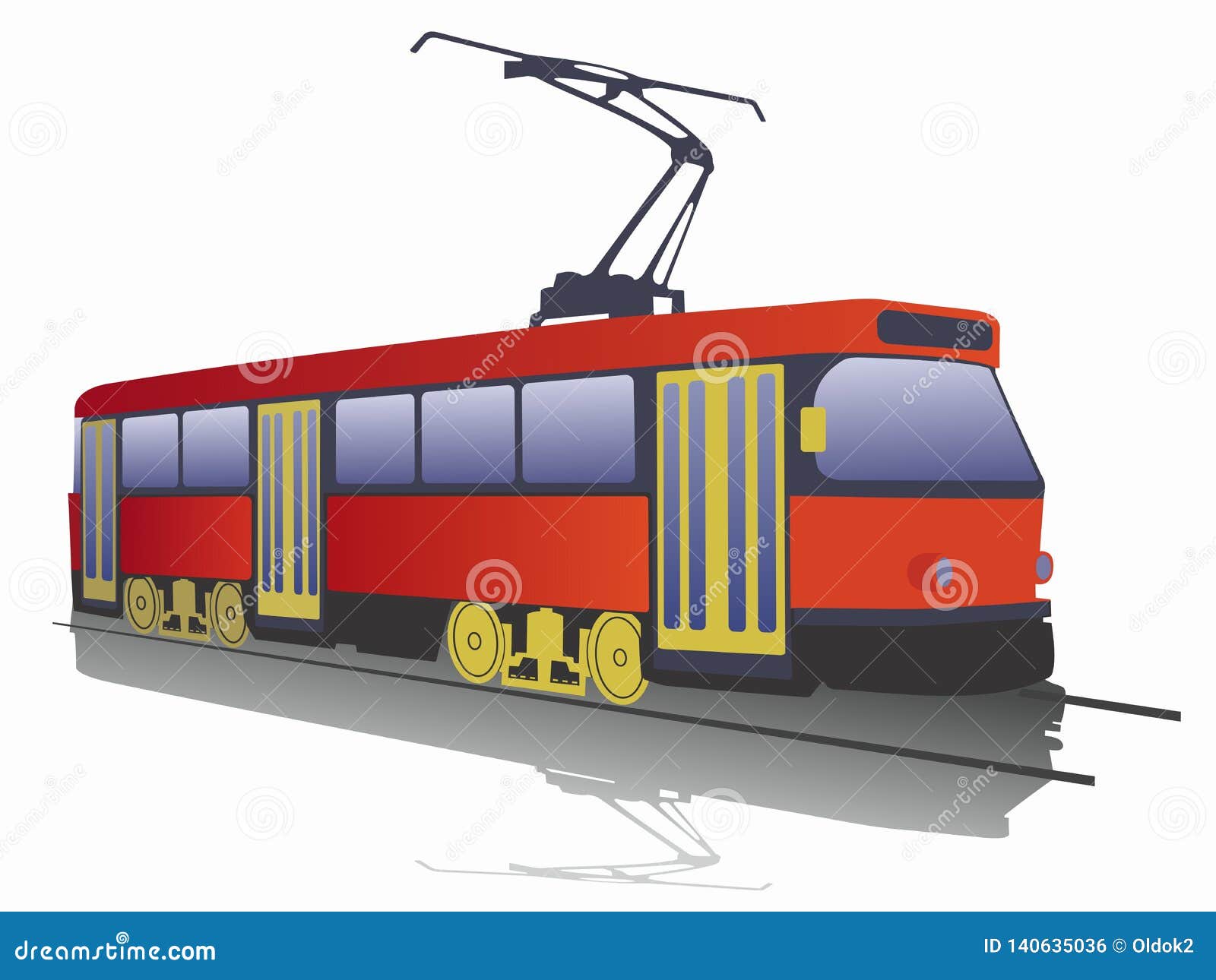 Illustration of Tram. Vector Drawing Stock Vector - Illustration of ...
