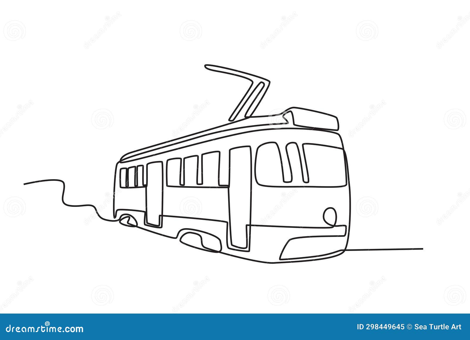 Illustration of a tram stock vector. Illustration of tourism - 298449645