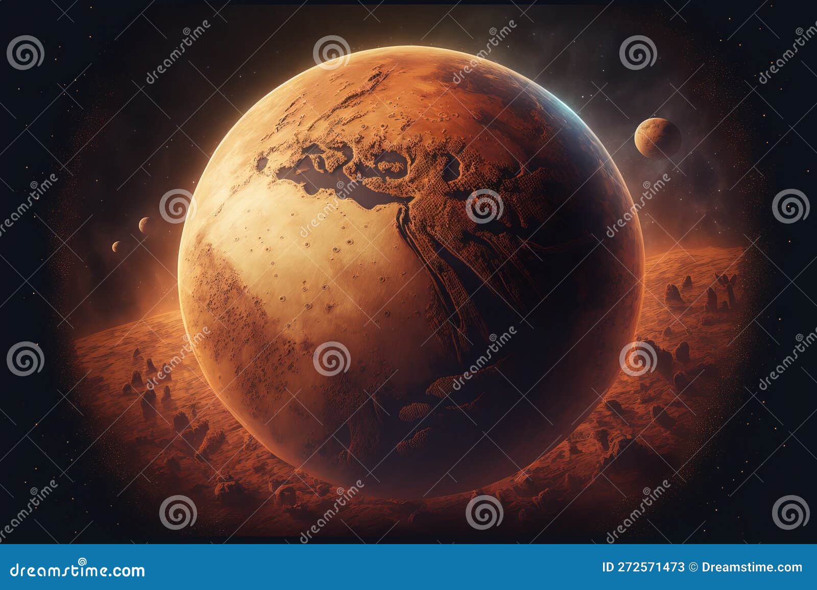 Illustration Of A Translucent Mars Planet With A Mars Texture Map ...