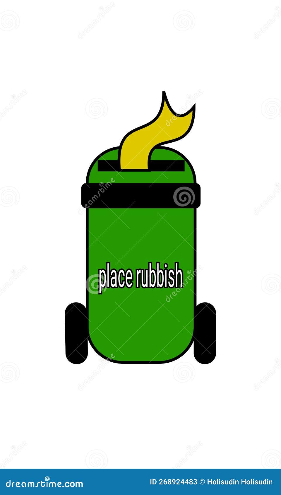 Illustration of a Trash Can, Environmental Theme Stock Illustration ...