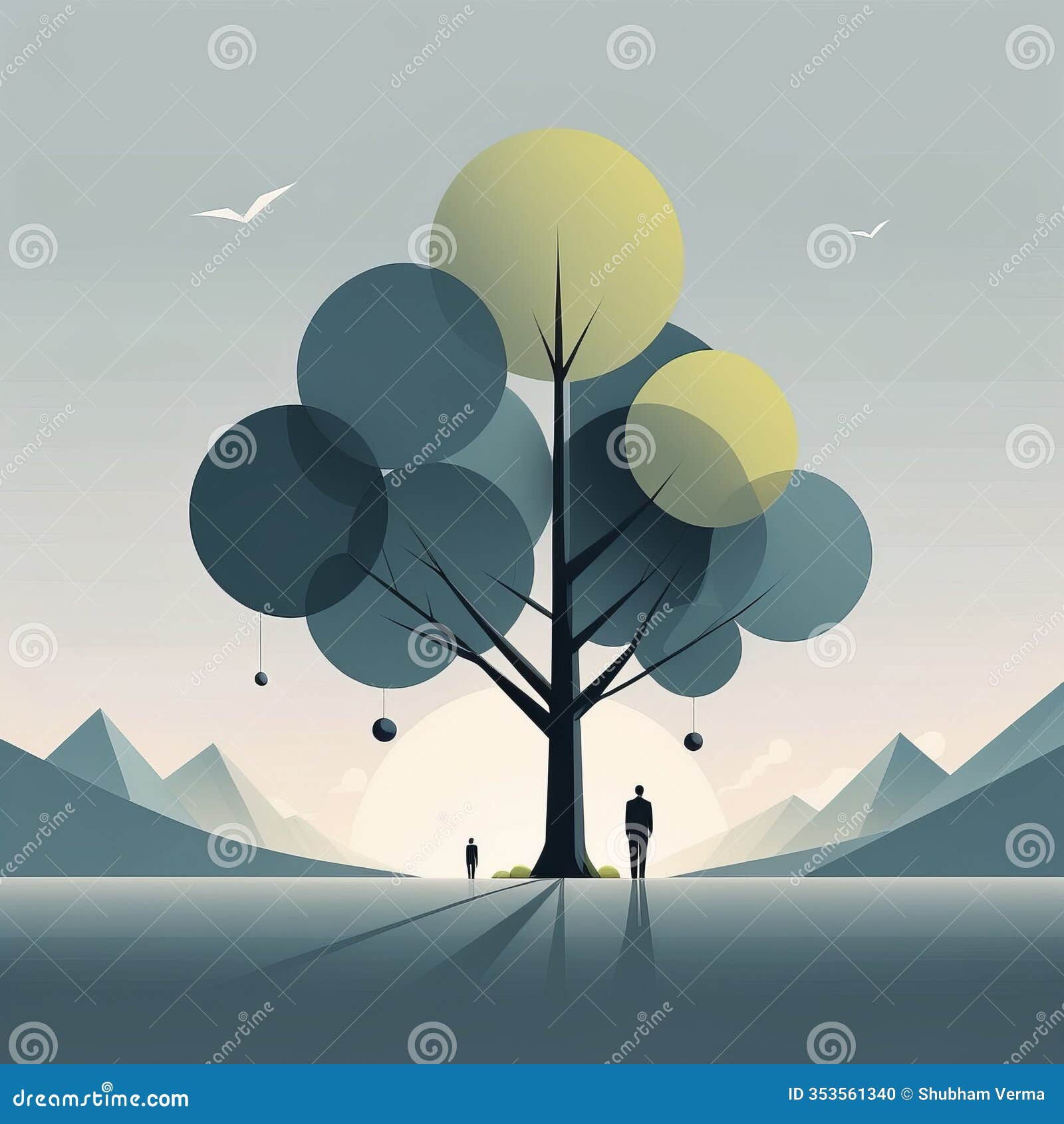 Illustration of a Tree with Bird Birdman Stock Illustration ...