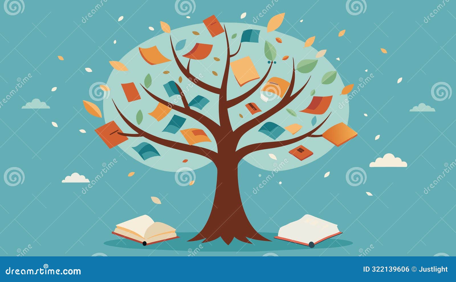 An Illustration of a Tree with Branches Made Out of Journal Pages ...