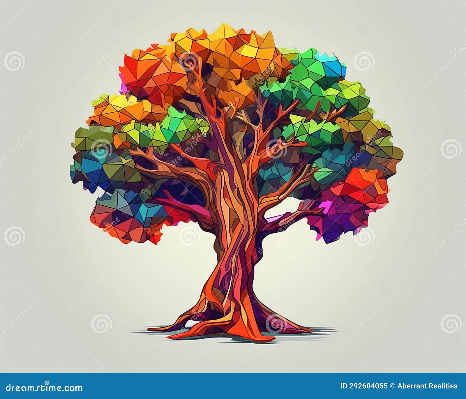 An Illustration of a Tree with Colorful Leaves Stock Illustration ...