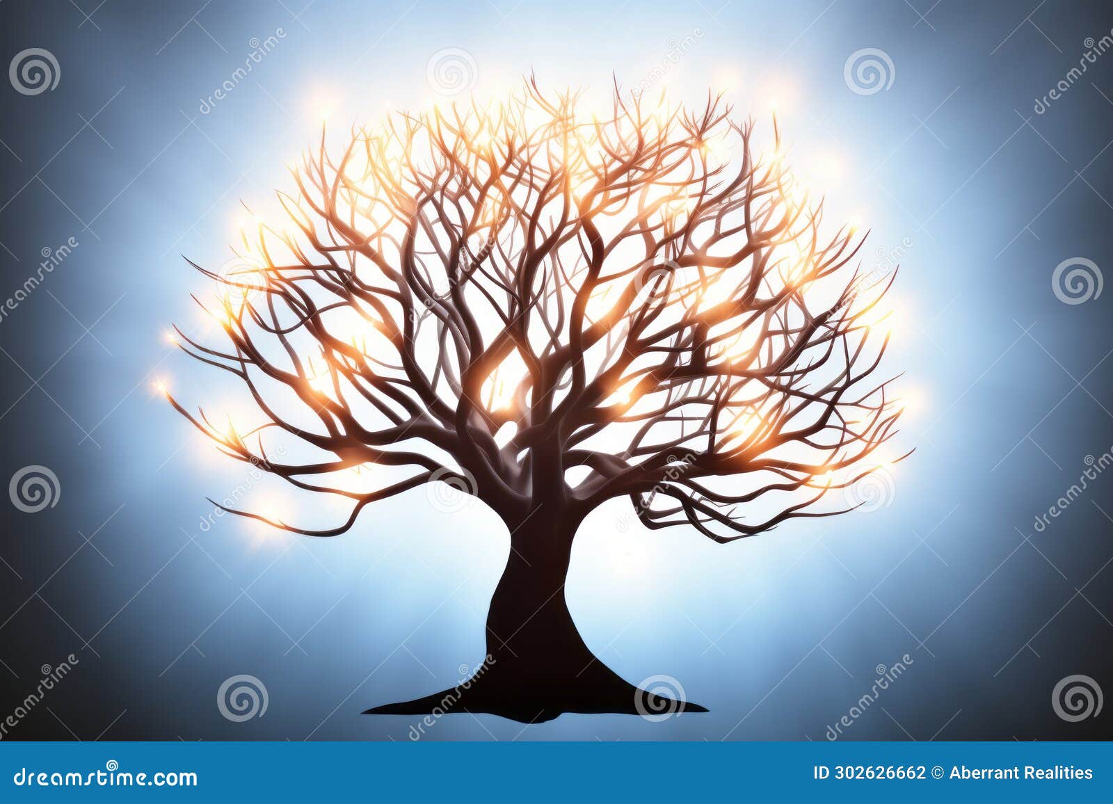An Illustration of a Tree with Flames Coming Out of it Stock ...