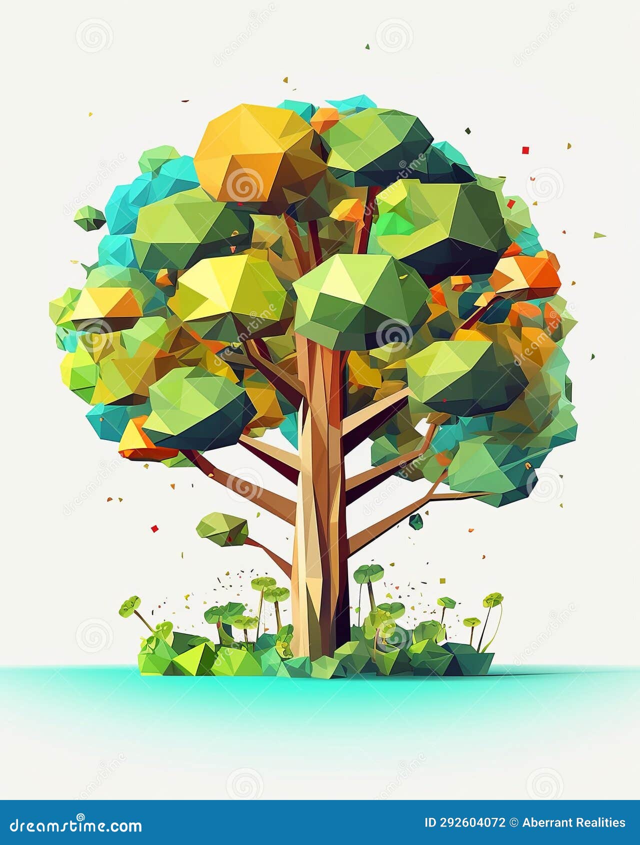An Illustration of a Tree with Geometric Shapes on it Stock ...