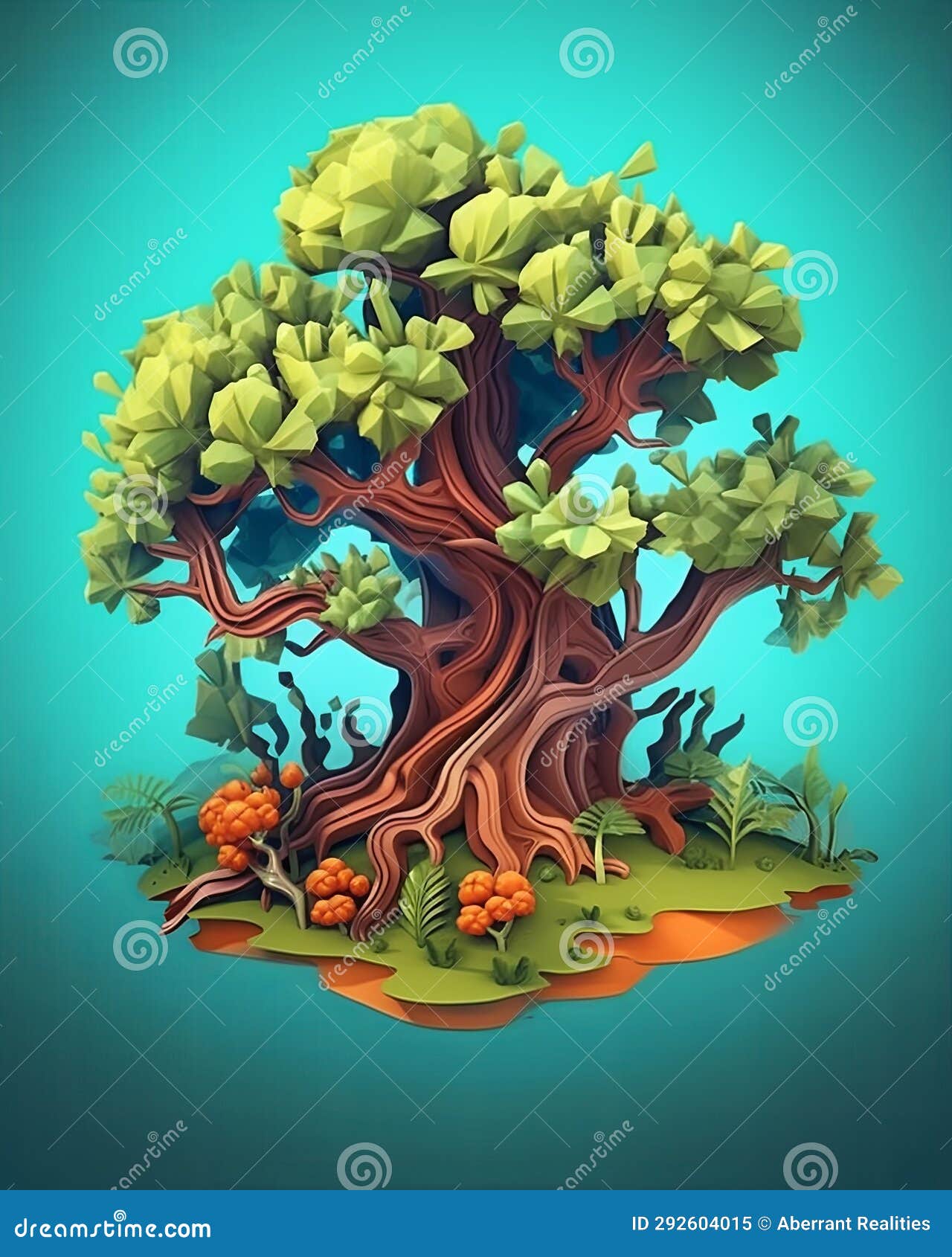 An Illustration of a Tree on an Island Stock Illustration ...