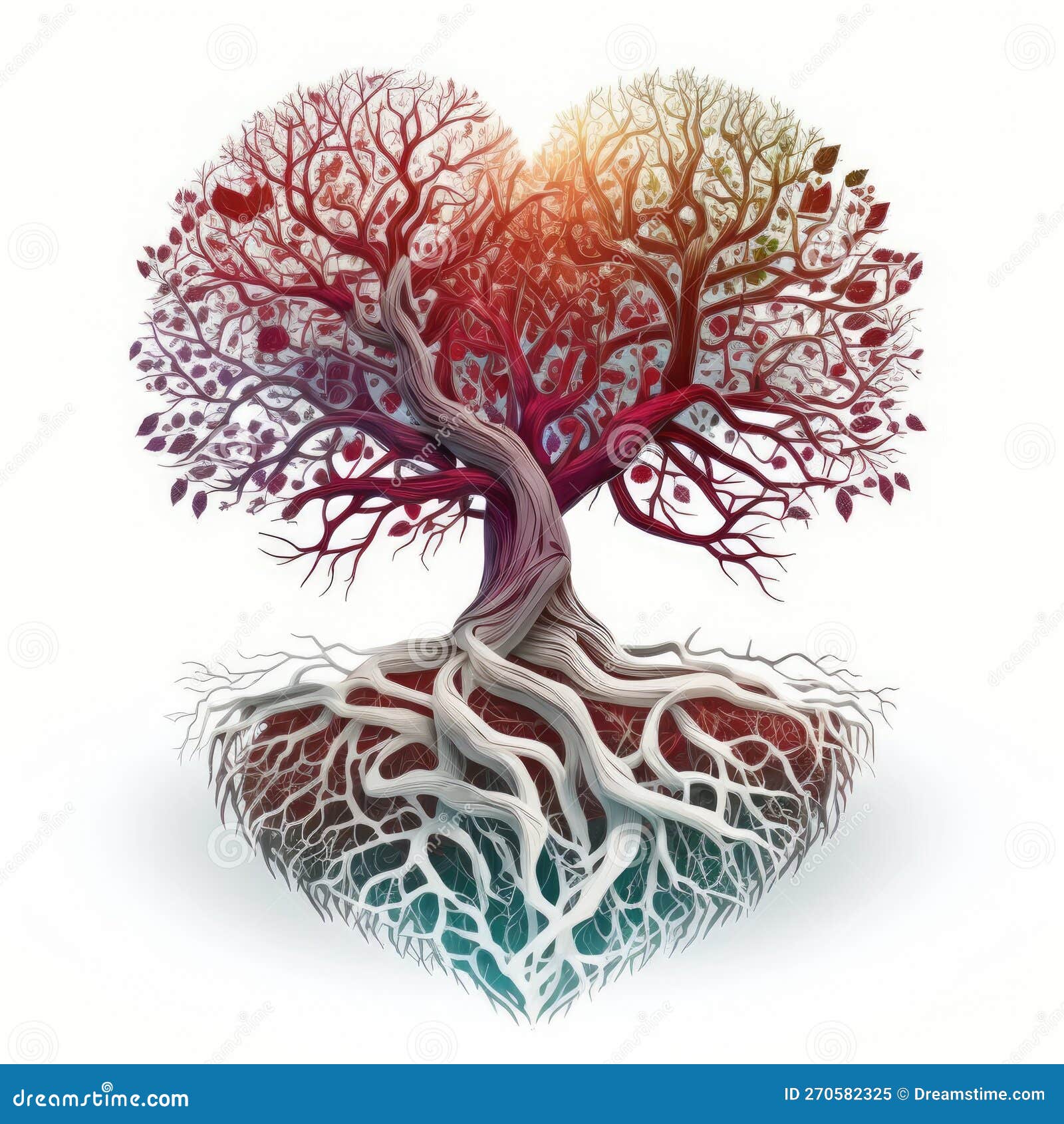 Illustration of Tree of Life with Its Roots Forming a Heart, Generative ...