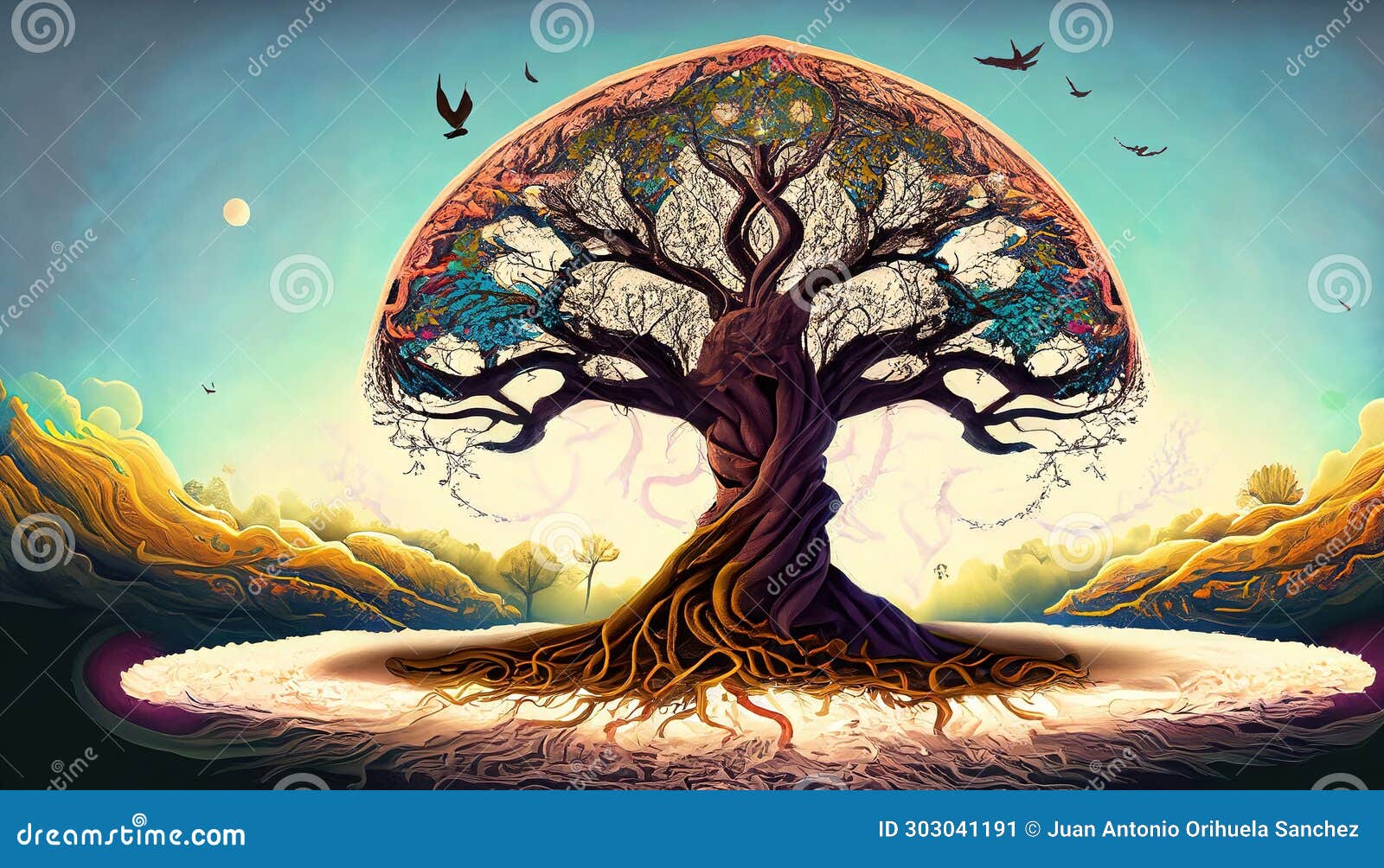 Illustration of the Tree of Life. Root of the Tree Stock Illustration ...
