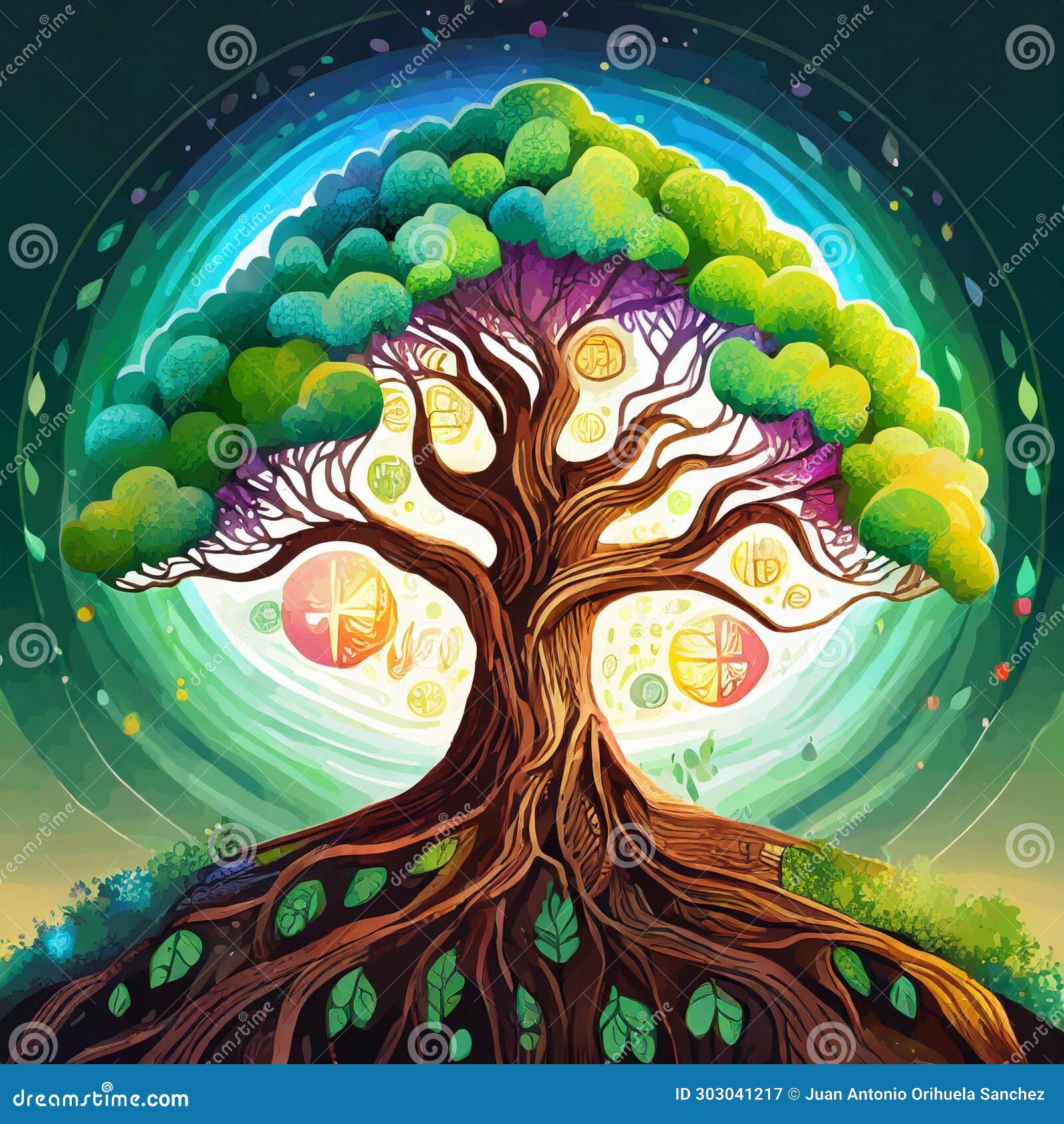 Illustration of the Tree of Life. Root of the Tree Stock Illustration ...