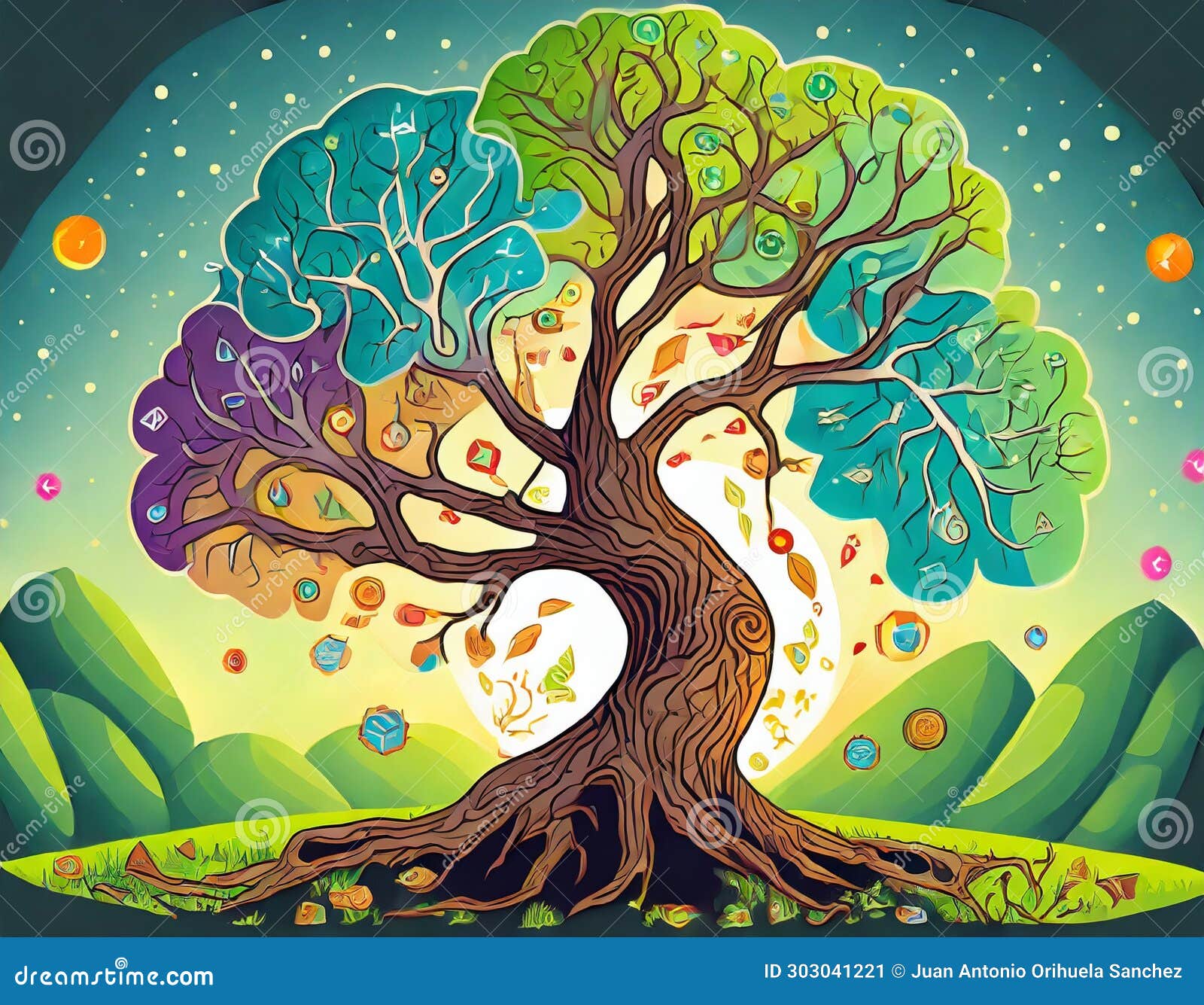 Illustration of the Tree of Life. Root of the Tree Stock Illustration ...
