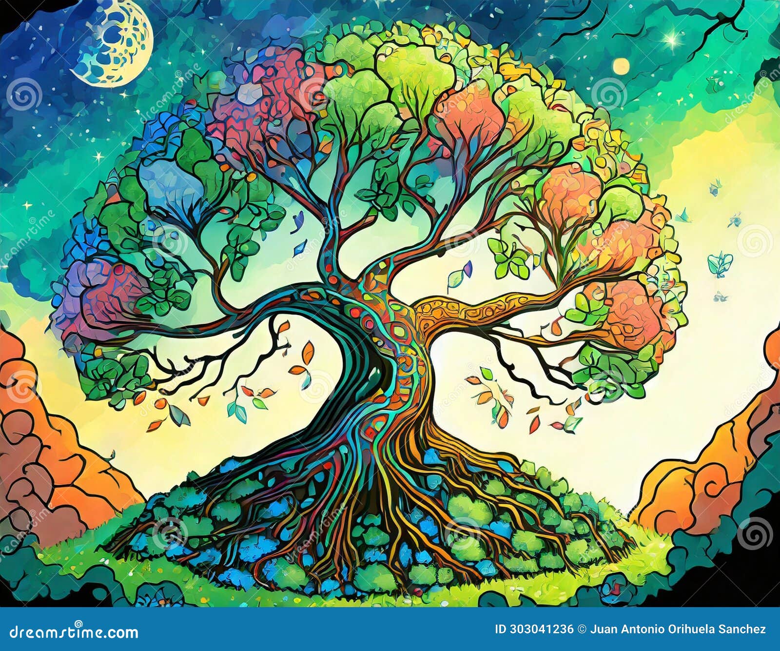 Illustration of the Tree of Life. Root of the Tree Stock Illustration ...