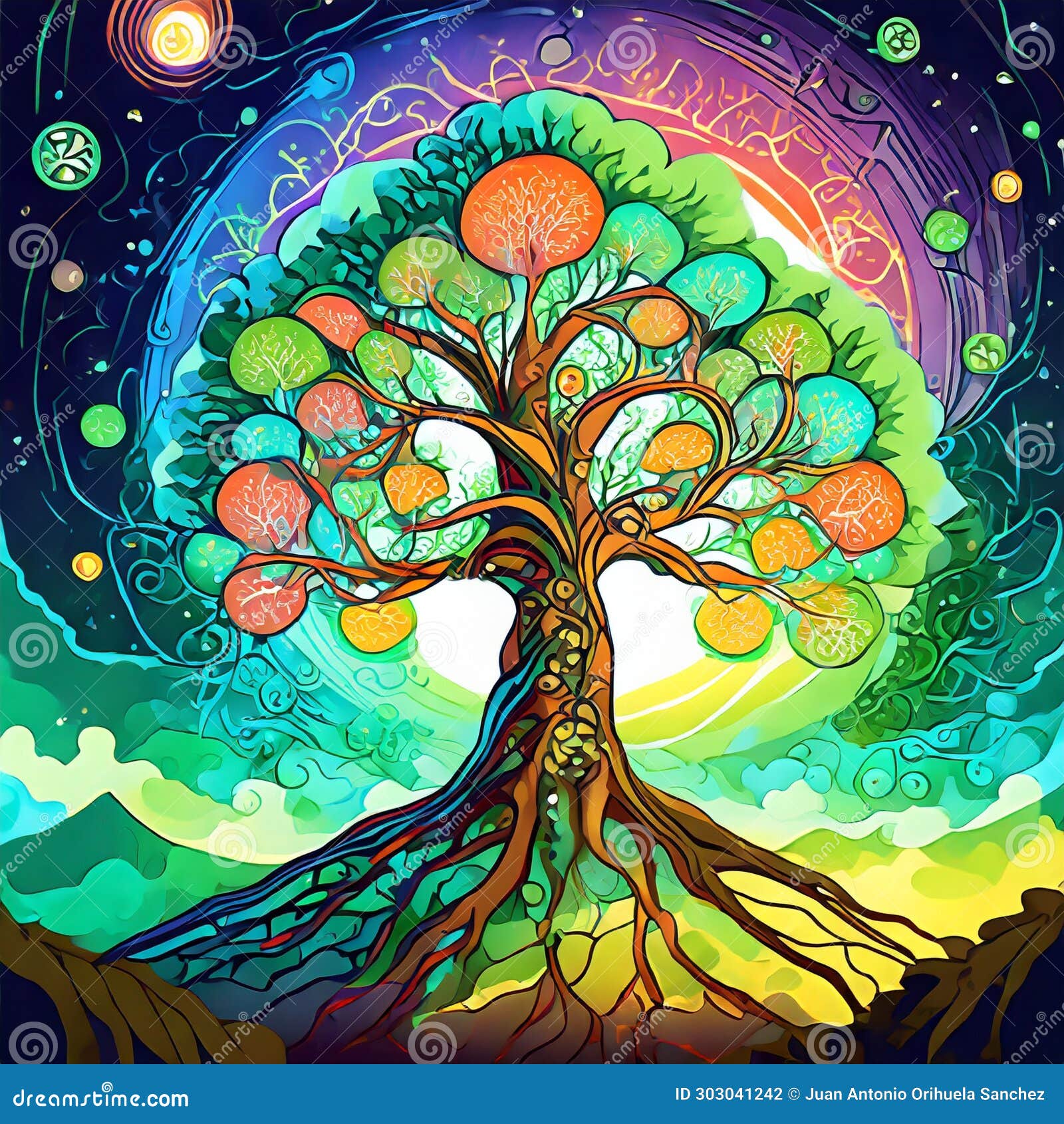 Illustration of the Tree of Life. Root of the Tree Stock Illustration ...
