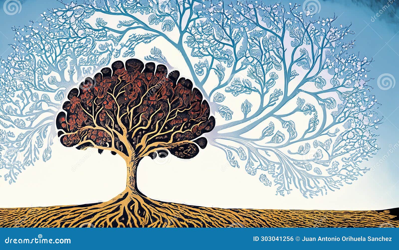 Illustration of the Tree of Life. Root of the Tree Stock Illustration ...