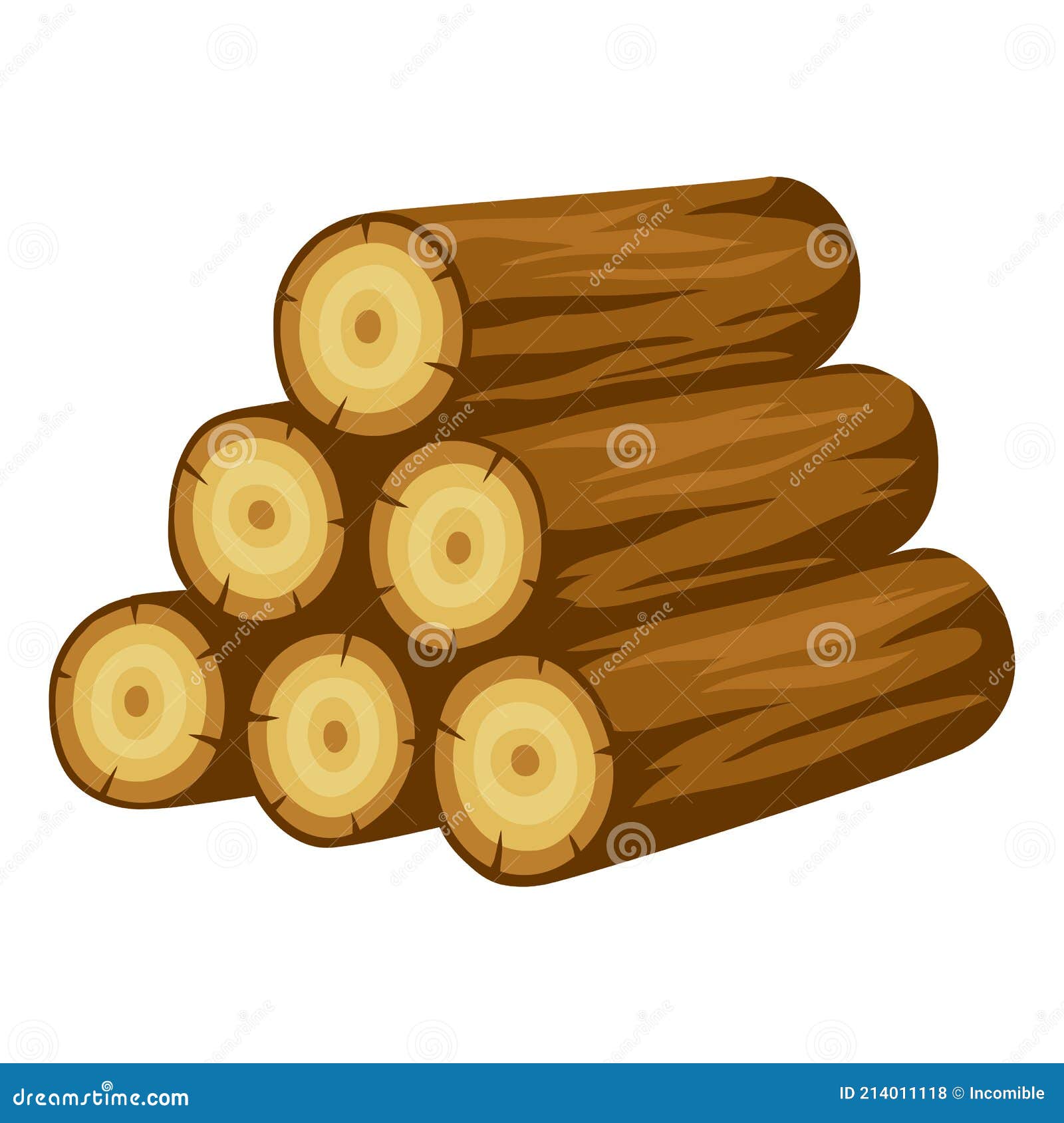 Illustration of Tree Logs Stack. Adversting Image for Forestry and ...