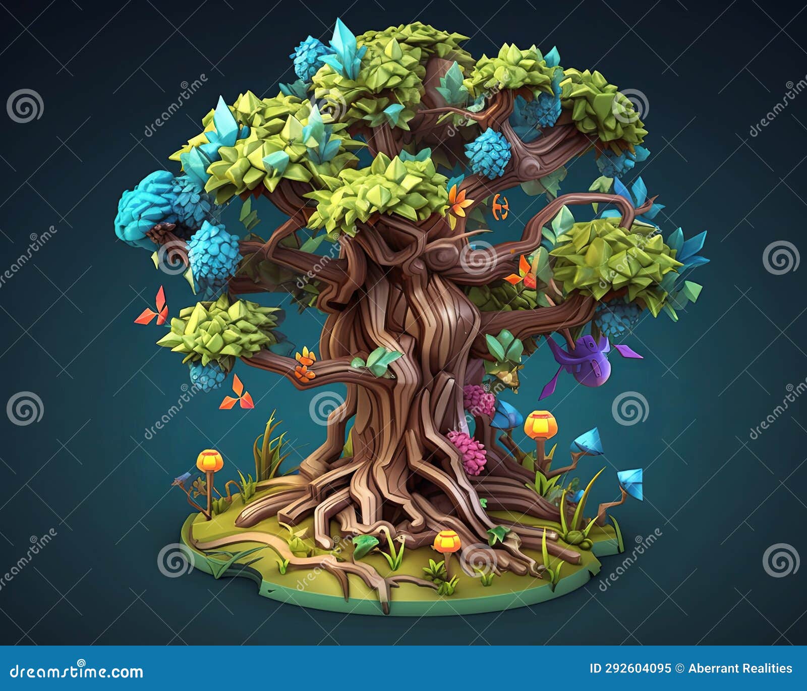 An Illustration of a Tree with Lots of Different Animals on it Stock ...