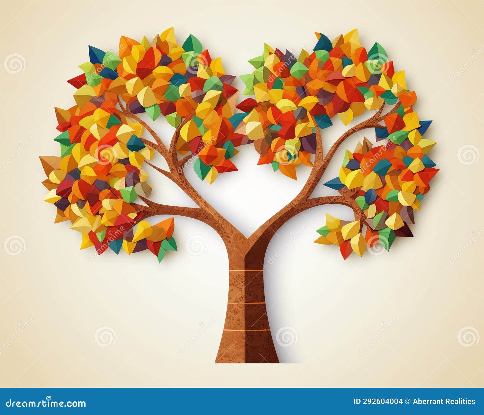 An Illustration of a Tree Made Out of Colorful Paper Stock Illustration ...
