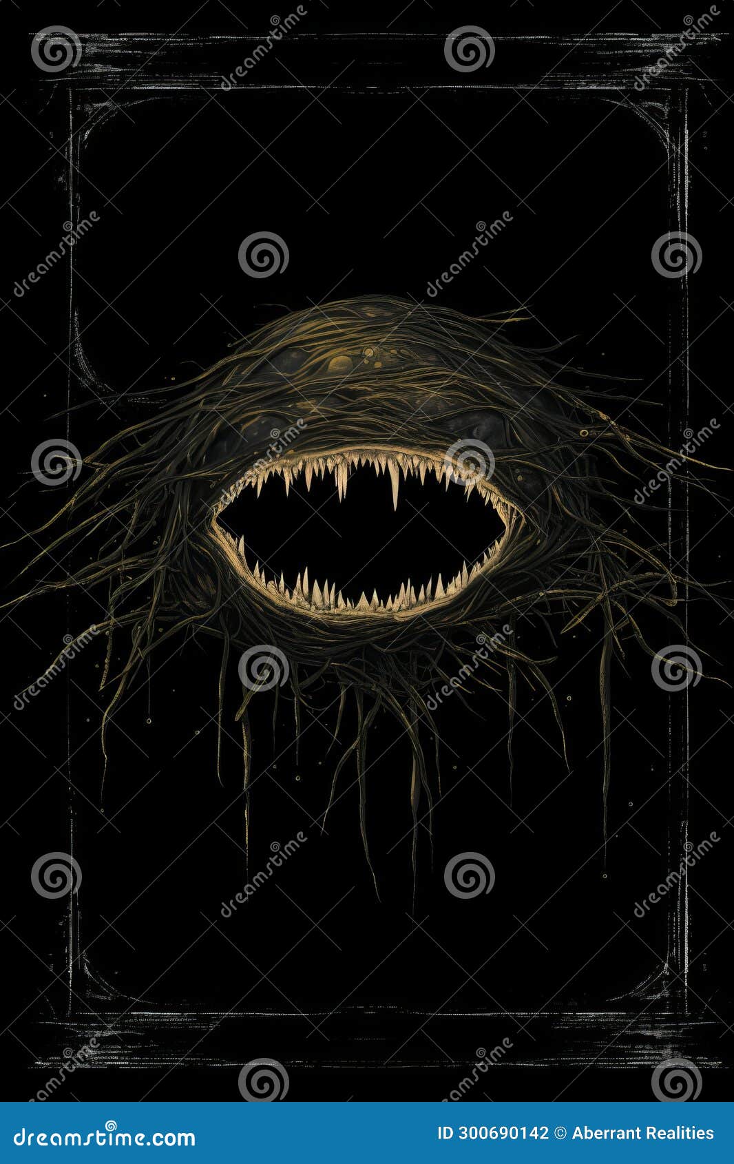 An Illustration of a Tree with a Mouth and Teeth Stock Illustration ...