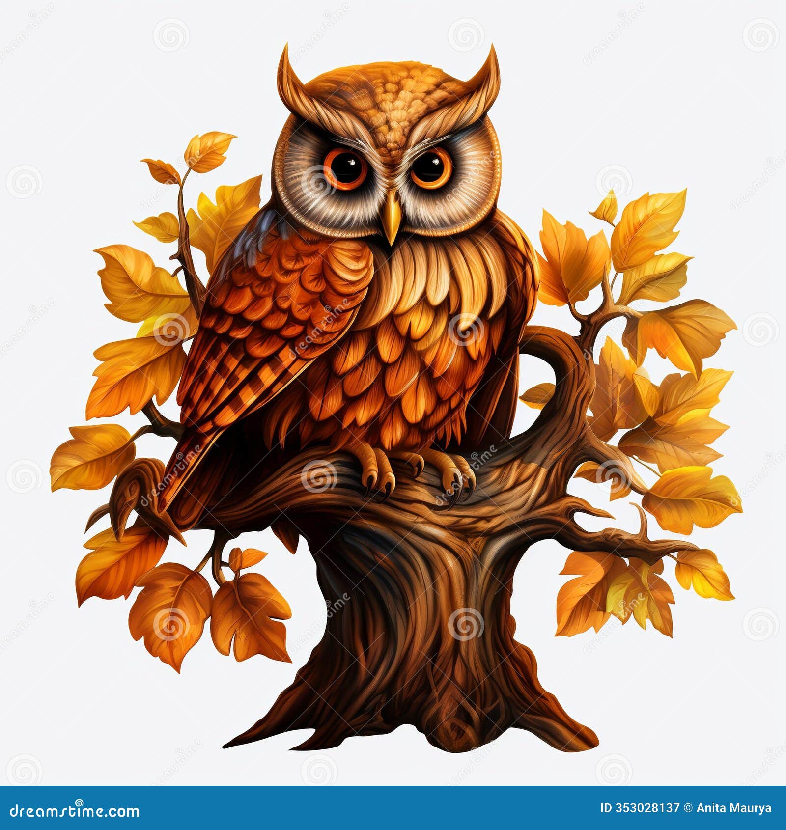 Illustration of Tree Owl Transparent Background, Generative Ai Stock ...
